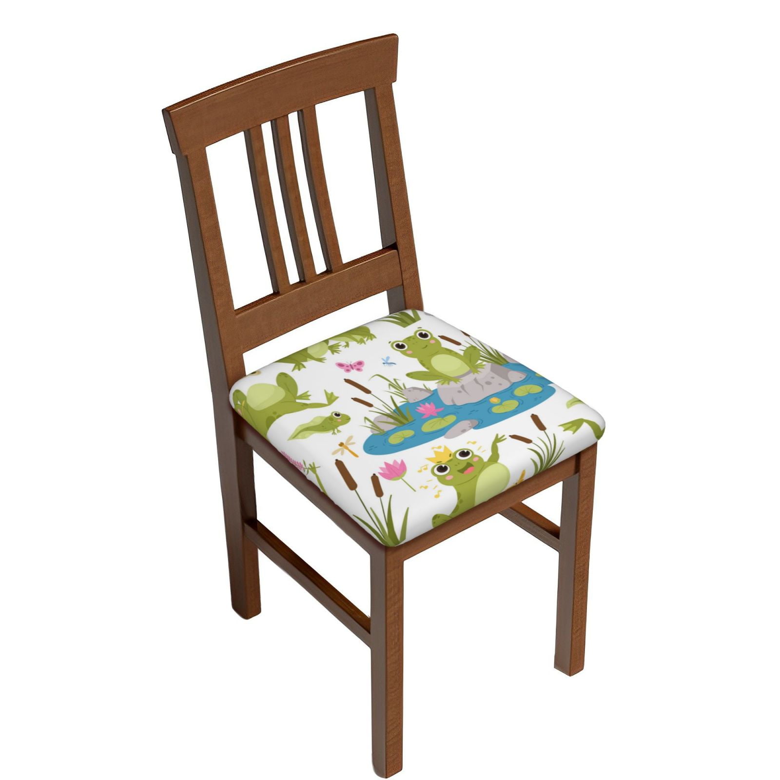 Gaeub Cartoon Frogs Square Chair Seat Covers, Stretch Fitted Printed ...