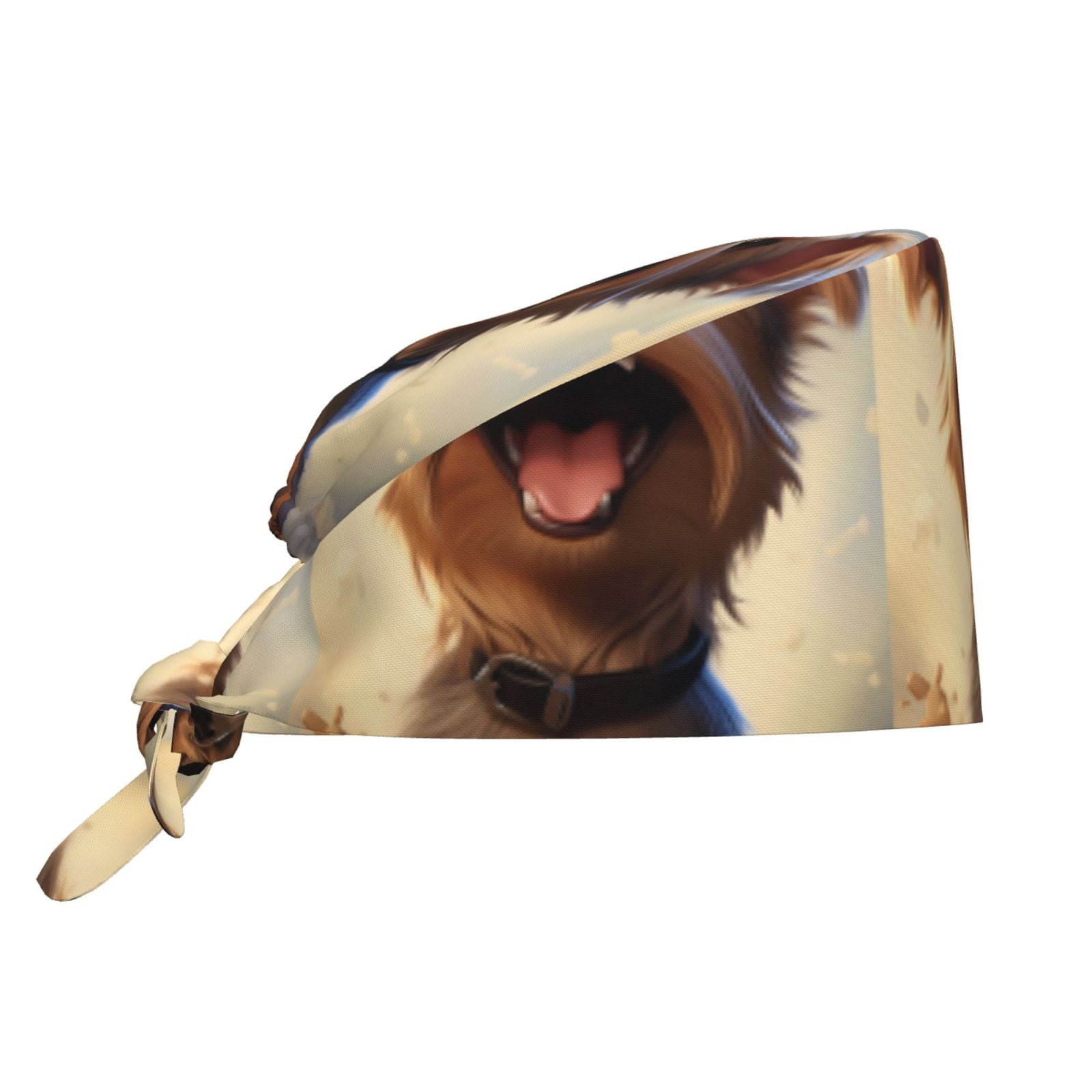 Gaeub Cartoon Happy Cute Puppy Print Cleaning Working Cap,Unisex Scrub ...