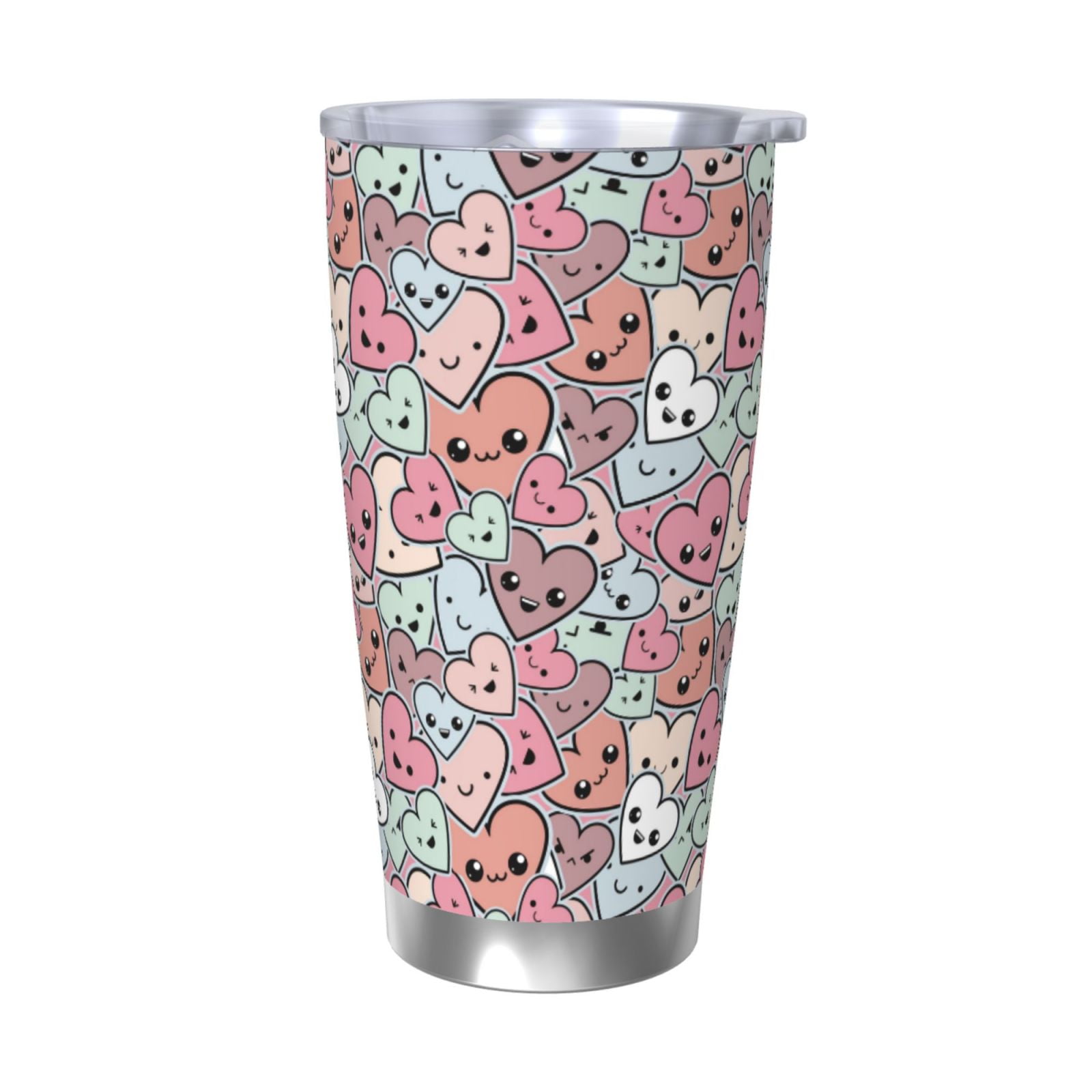 Gaeub Cartoon Hearts Print 20-Ounce Stainless Steel Car Cup,Tumblers ...