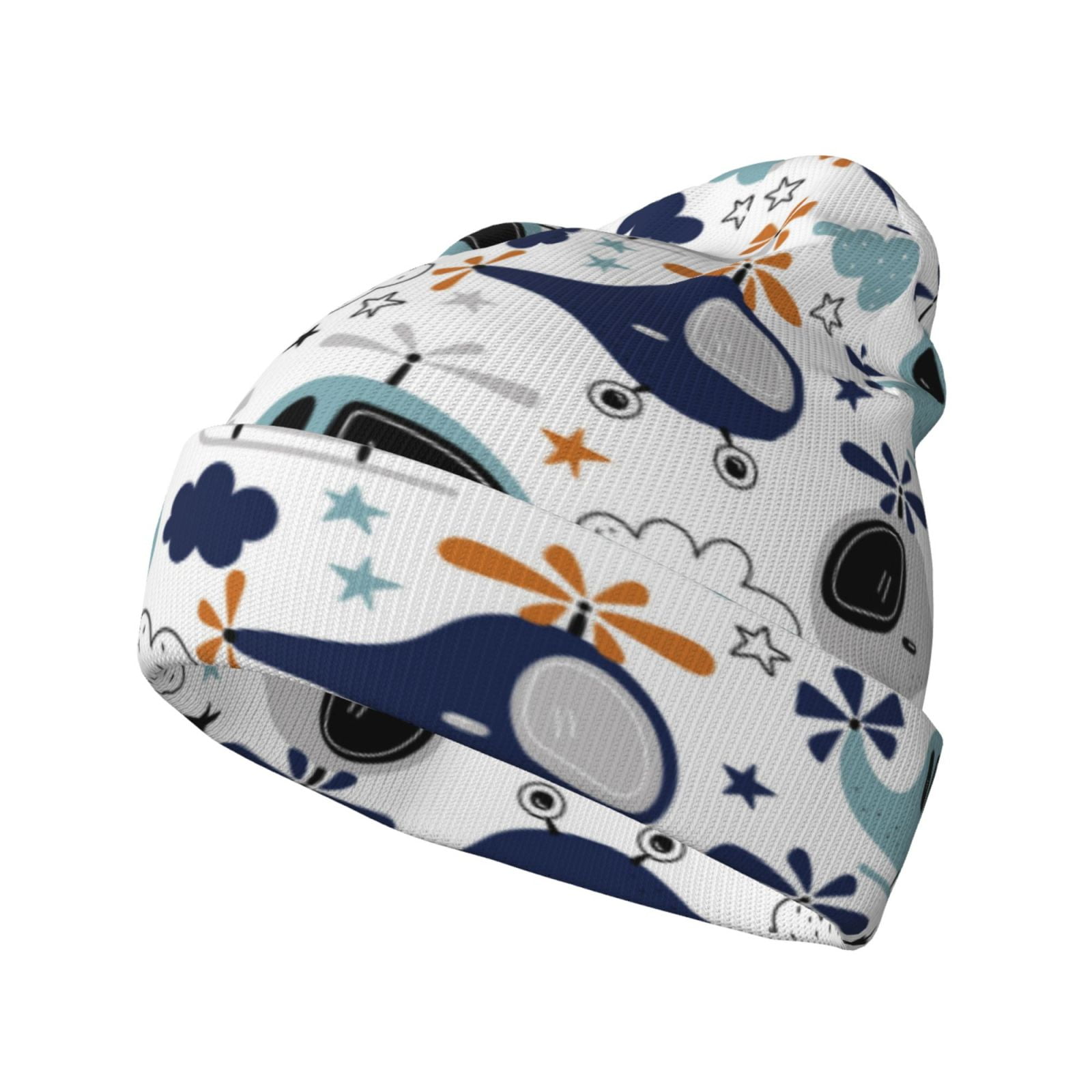 Gaeub Cartoon Helicopters Print Unisex Knitted Hat,Warm Winter Beanie ...