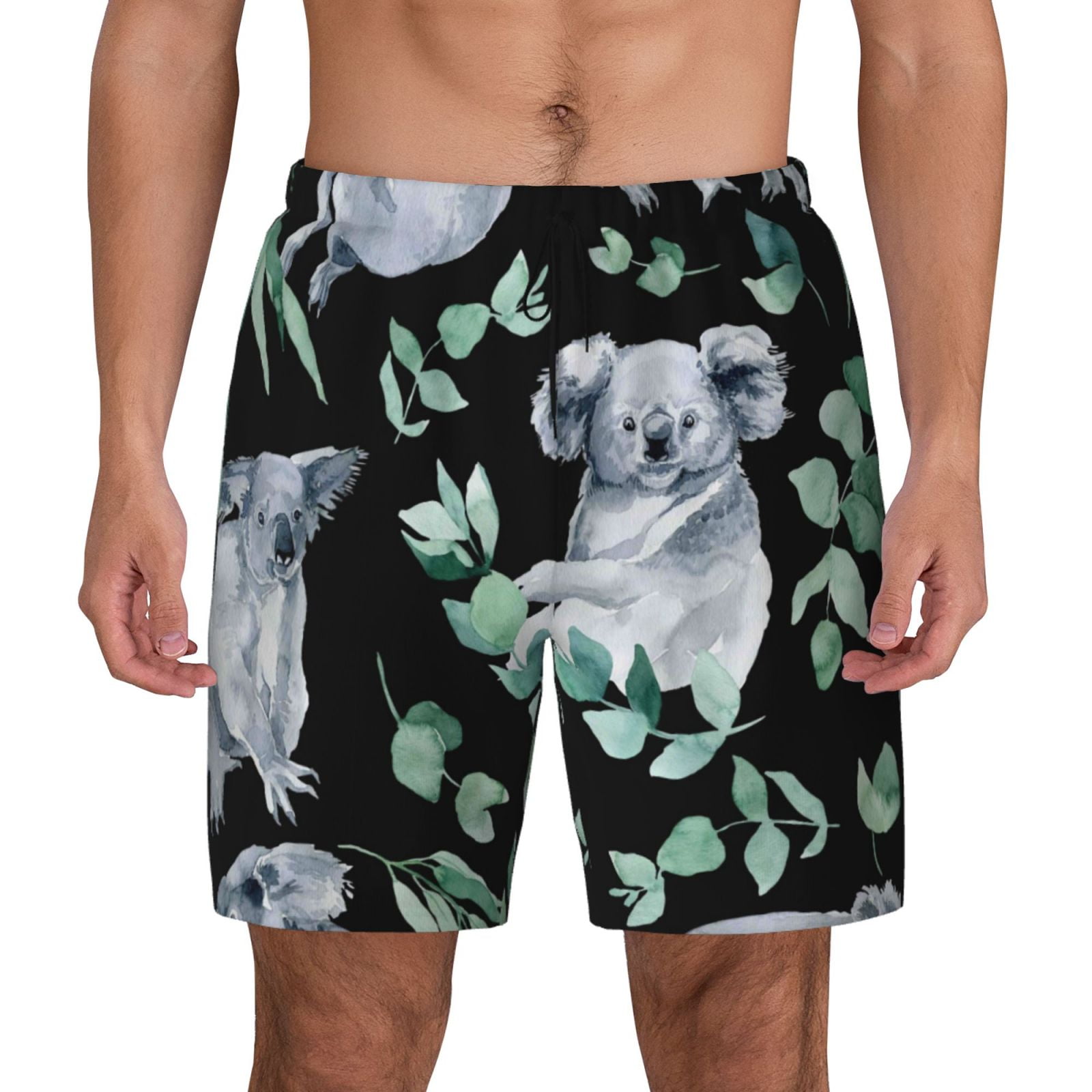 Gaeub Cartoon Koala Bear Mens Swim Trunks Stretch Beach Shorts Quick ...