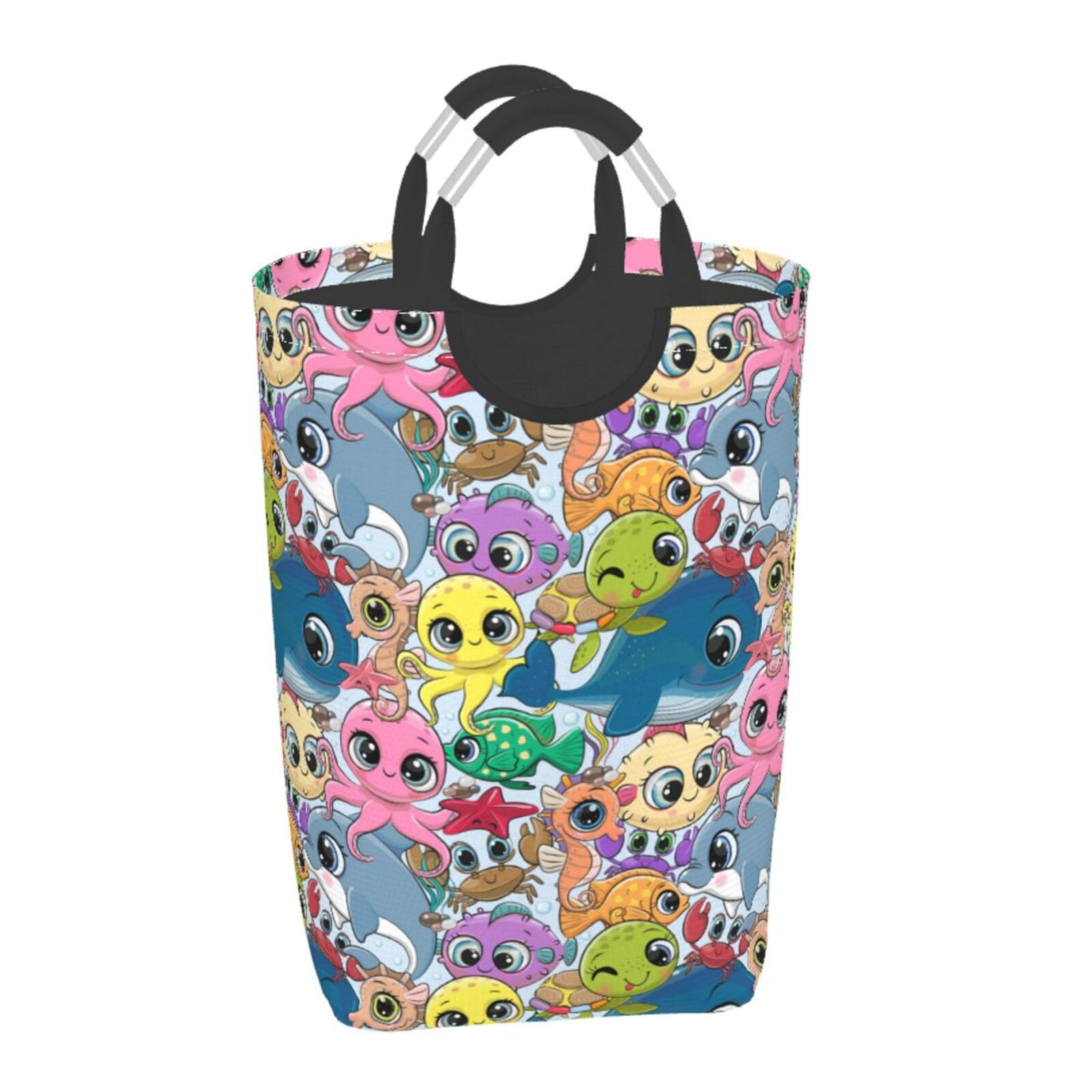 Gaeub Cartoon Marine Animals Print 50L Large Laundry Hampers with ...