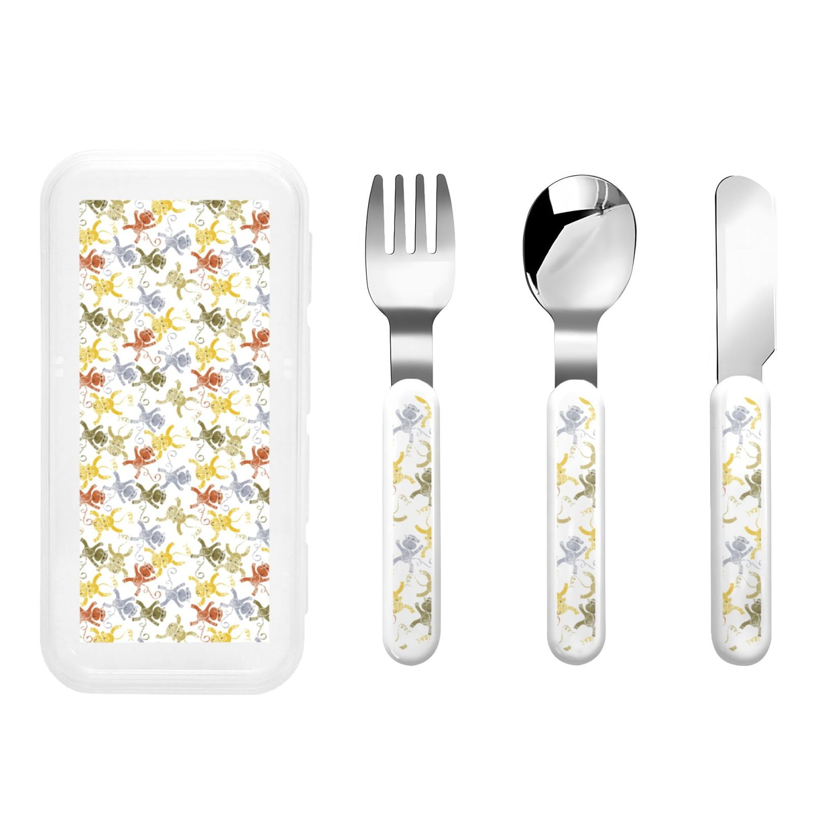 Gaeub Cartoon Monkey Print 3-Piece Children Knife Spoon Fork Set ...