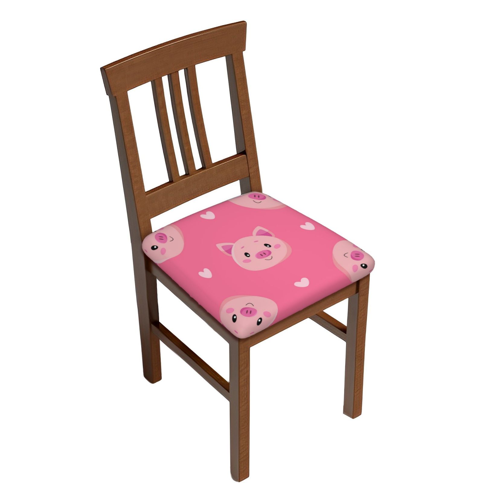 Gaeub Cartoon Pigs and Hearts Square Chair Seat Covers, Stretch Fitted ...