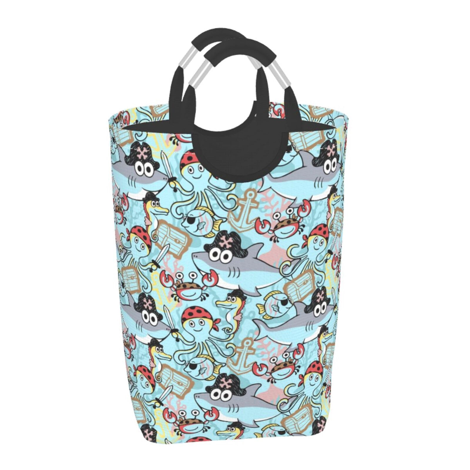 Gaeub Cartoon Pirate Print 50L Large Laundry Hampers with Handles ...