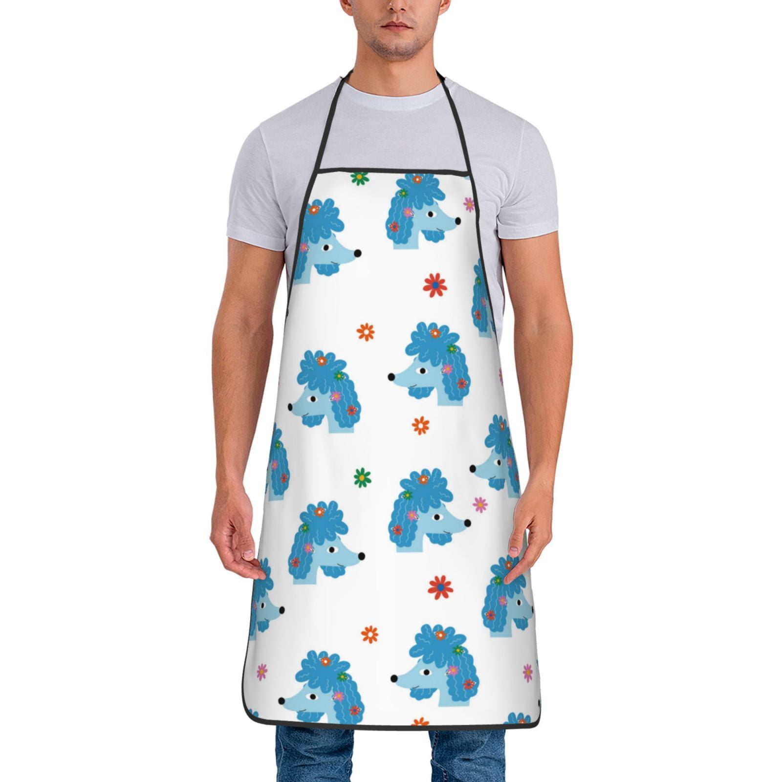 Gaeub Cartoon Poodle Dog Print Apron for Men and Women,Waterproof Apron ...