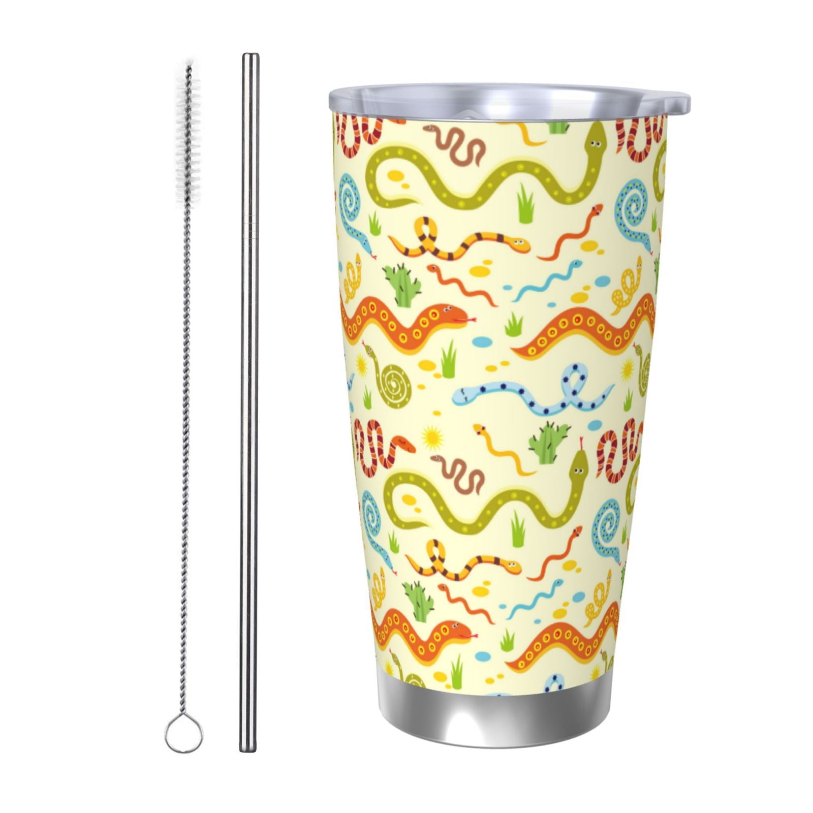 Gaeub Cartoon Snake8 Print 20-Ounce Stainless Steel Car Cup,Tumblers ...