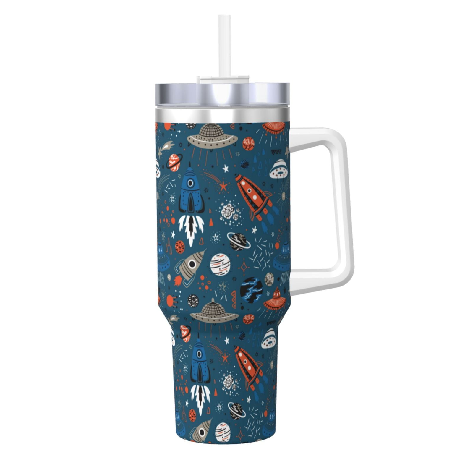 Gaeub Cartoon Space1 Print Stainless Steel Hot/Cold Coffee Cup,40oz Ice ...
