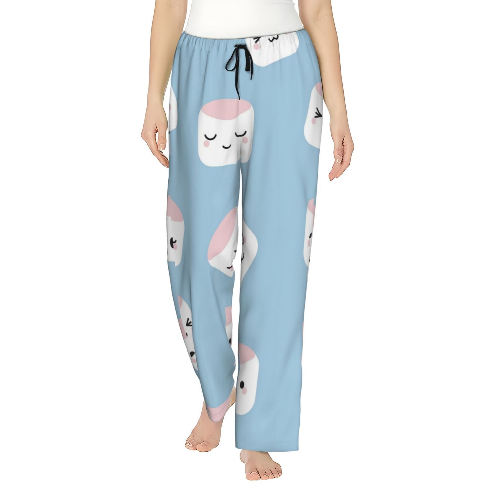 Gaeub Cartoon Sushi Soft Pajama Pants for Women, Wide Leg Comfy Casual ...