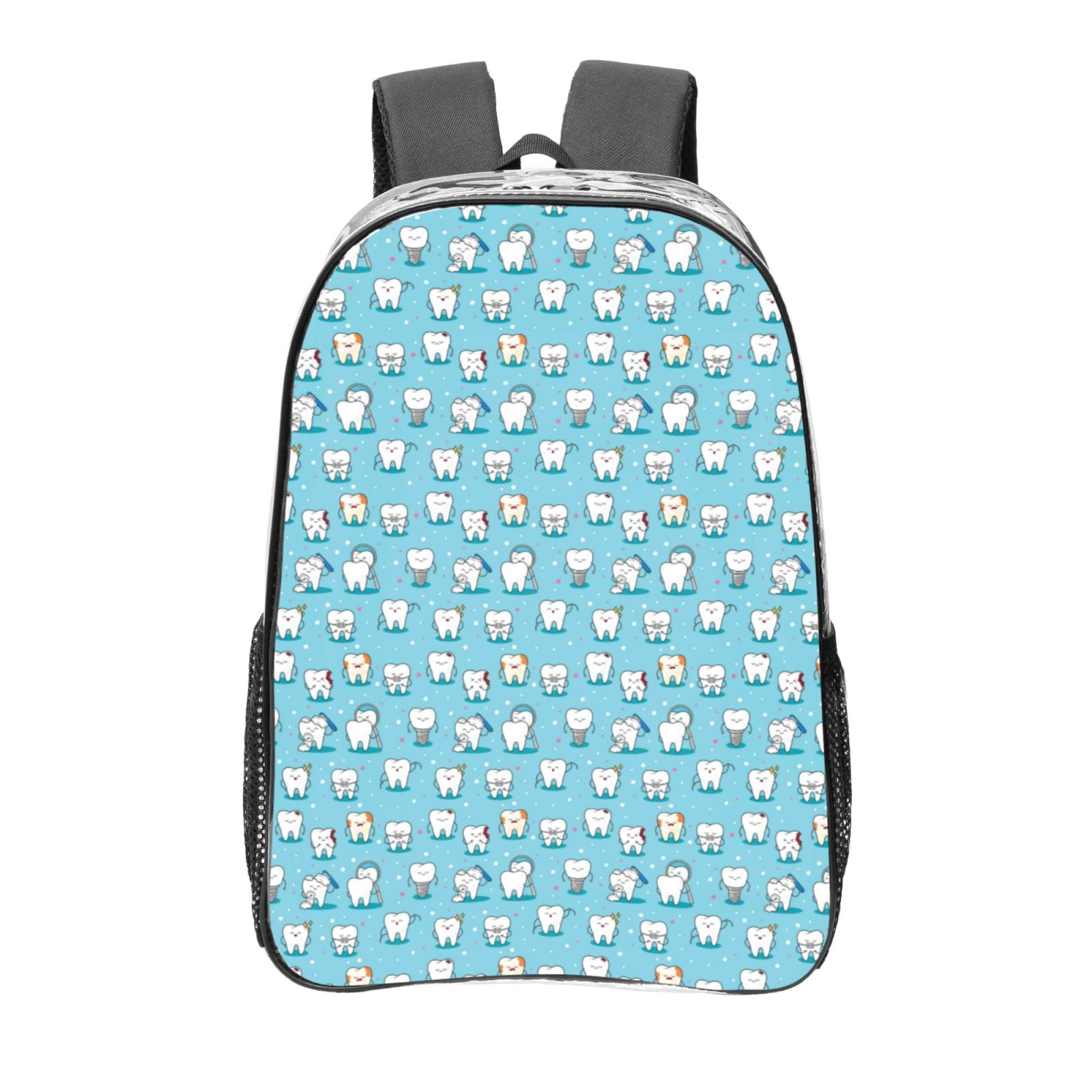 Gaeub Cartoon Teeth Print Clear Backpack ,Clear Transparent Backpack ...