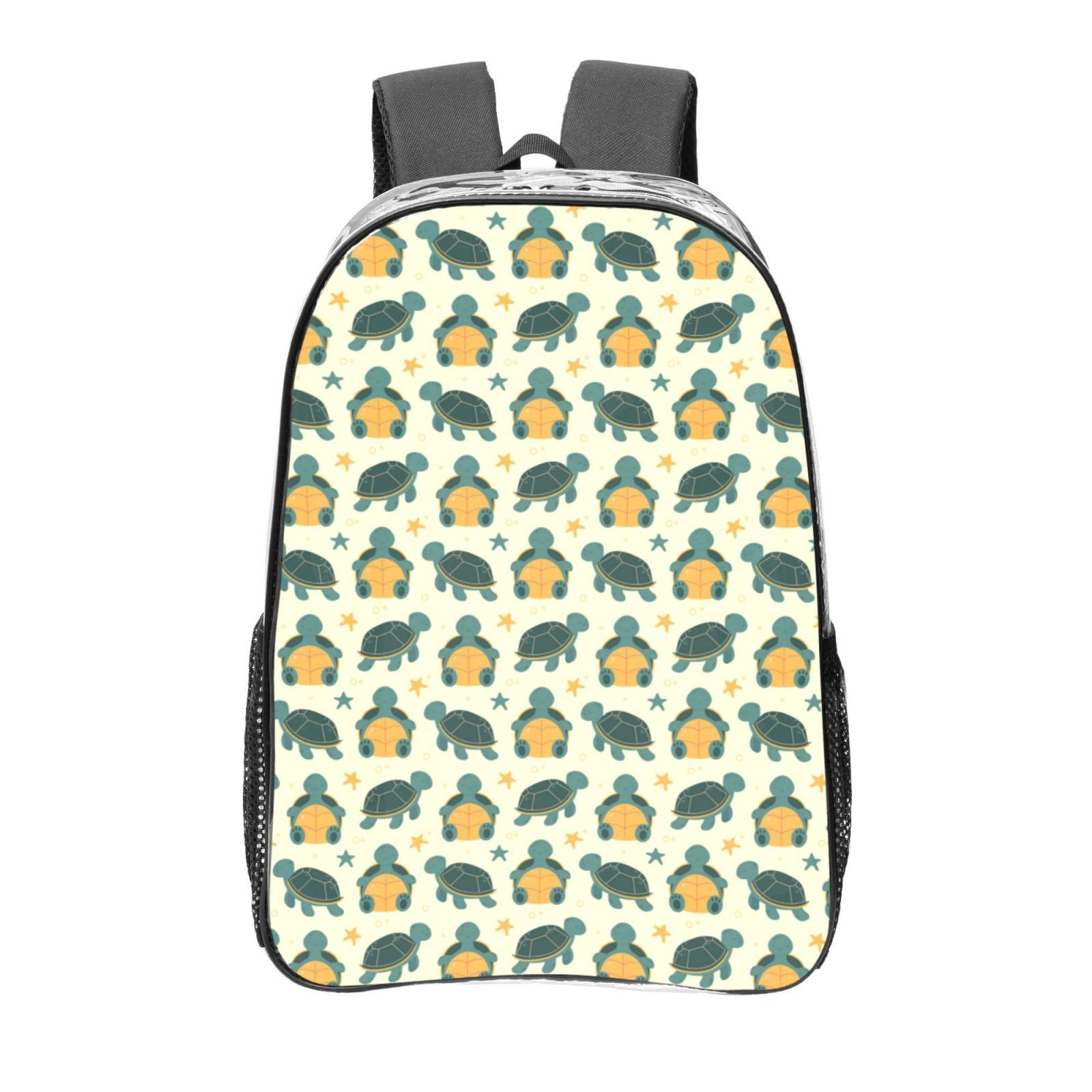 Gaeub Cartoon Turtles Print Clear Backpack ,Clear Transparent Backpack ...