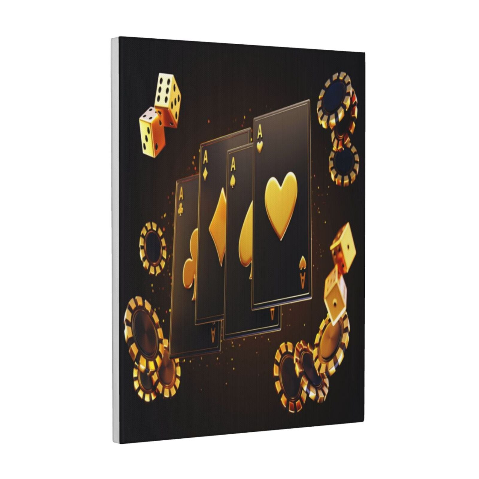 Gaeub Casino Playing Cards Print Canvas Wall Art for Bathrooms Bedroom,Wall Decor,Framed Artwork ...