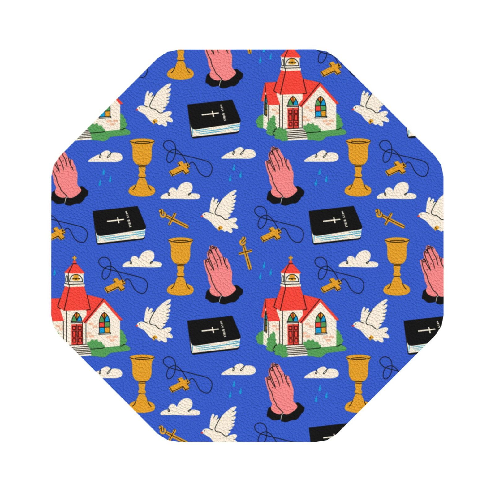 Gaeub Catholic religious Print 6 Pcs Leather Coasters for Drinks ,Drink ...