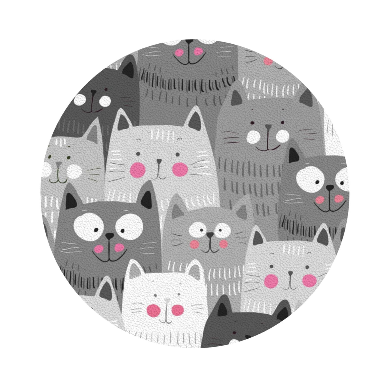 Gaeub Cats Group Print 6 Pcs Leather Coasters for Drinks ,Drink ...