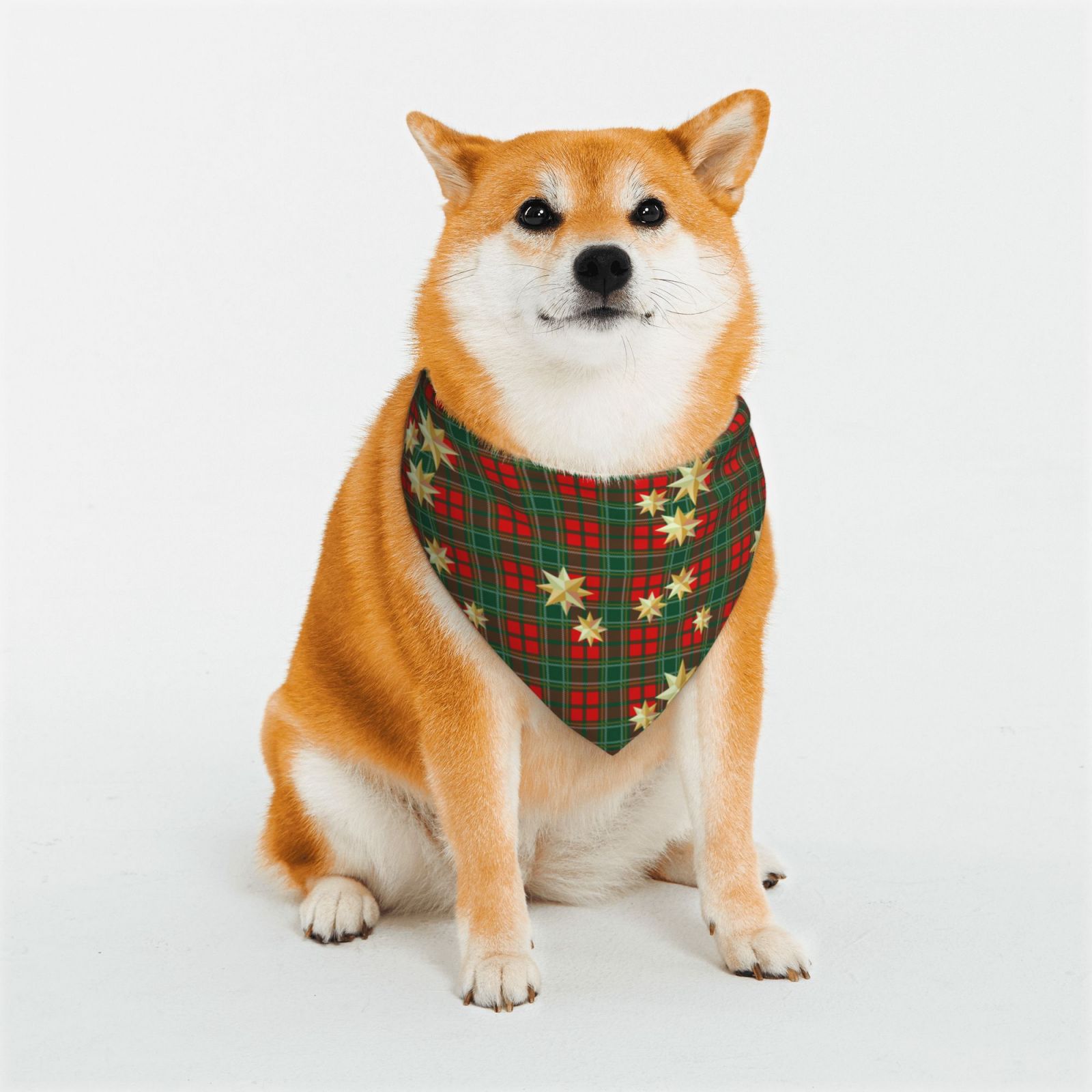 Gaeub Checkered With Golden Stars Dog Bandana，Adjustable Dog Scarf ...