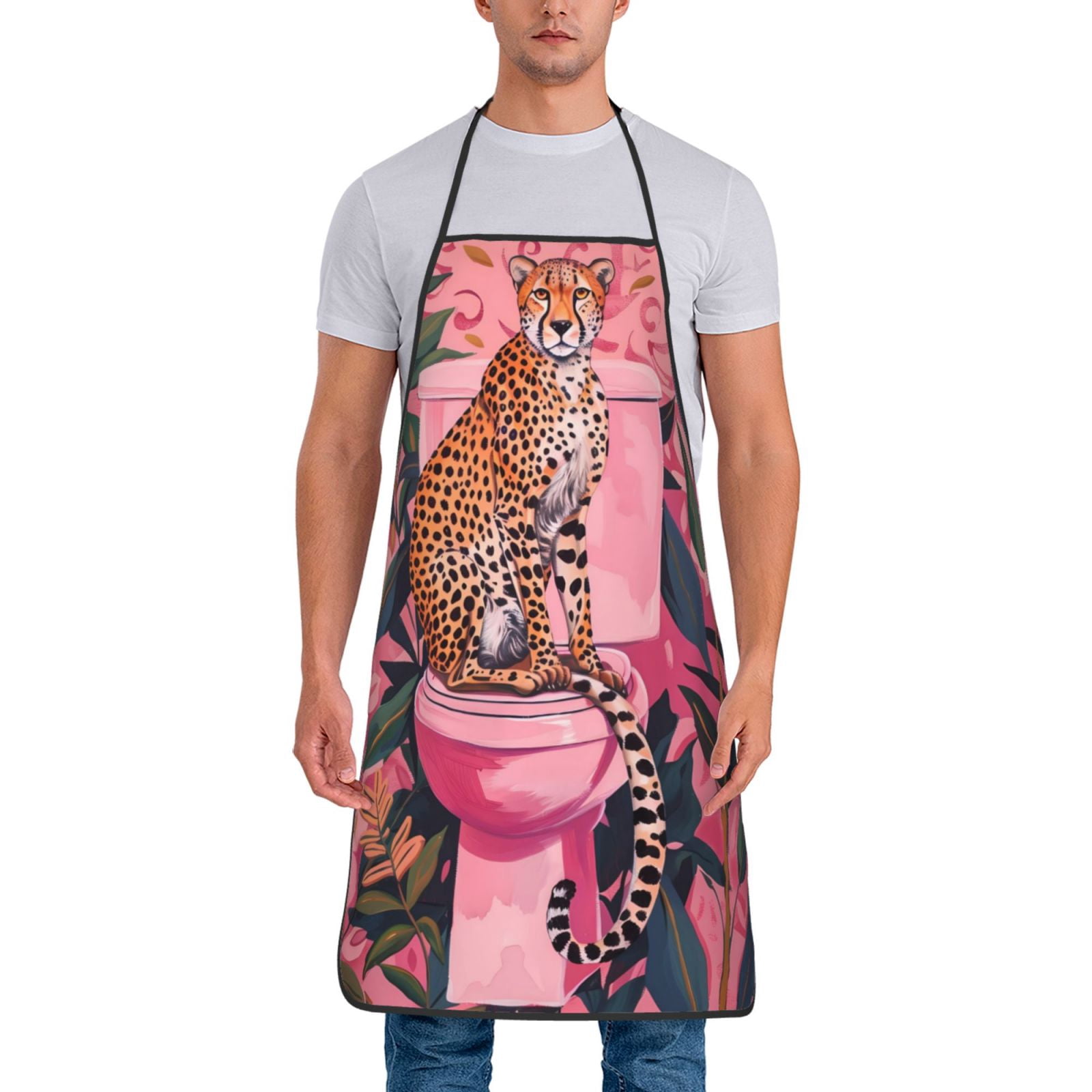Gaeub Cheetah On Toilet Humor Art Print Apron for Men and Women ...