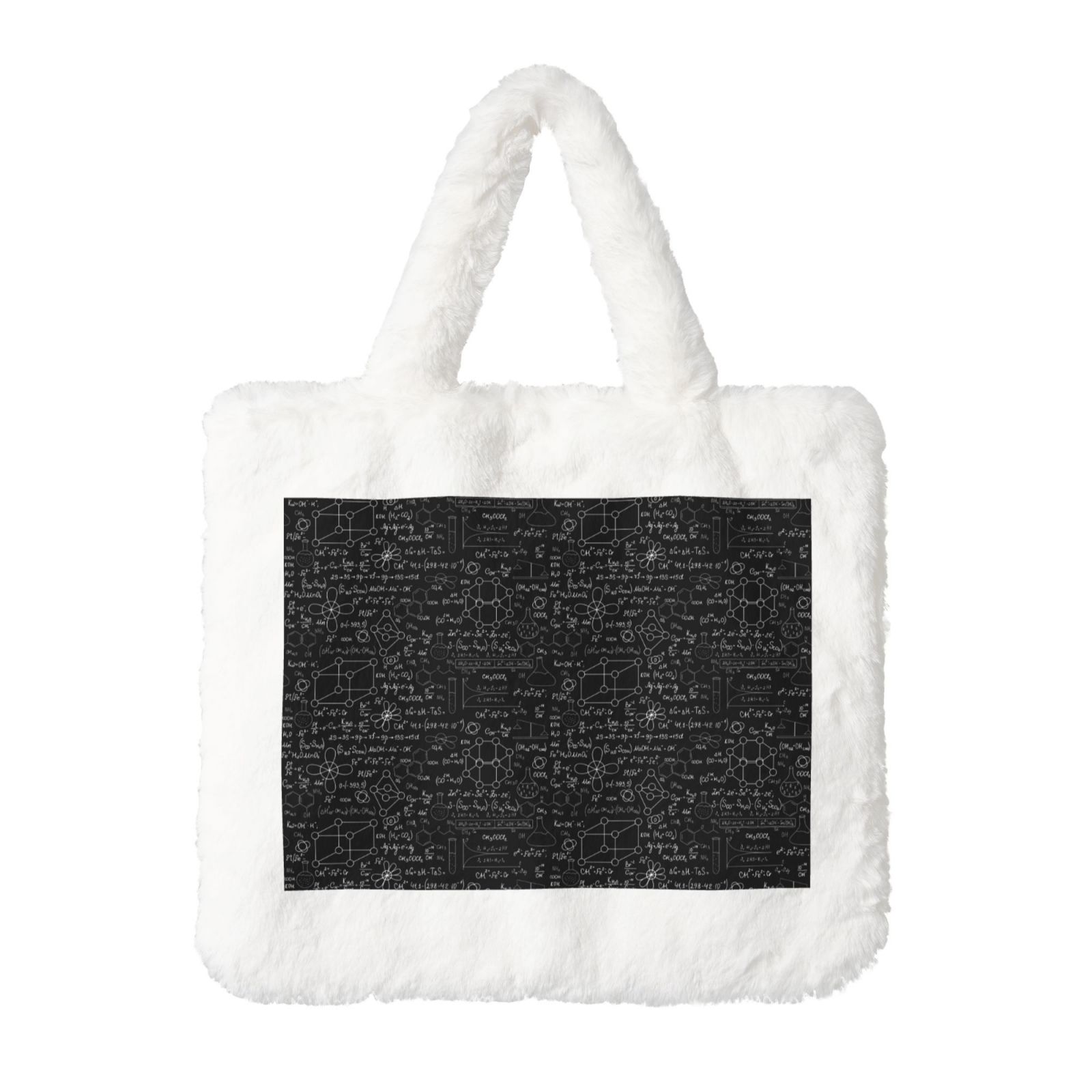 Gaeub Chemistry Formulas 3 Printed Plush Underarm Bag, Ladies Fluffy ...