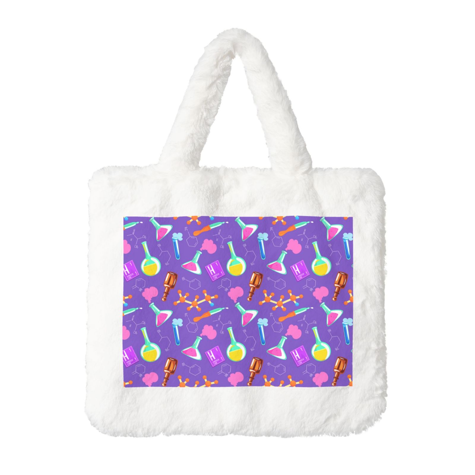 Gaeub Chemistry Tools Printed Plush Underarm Bag, Ladies Fluffy ...