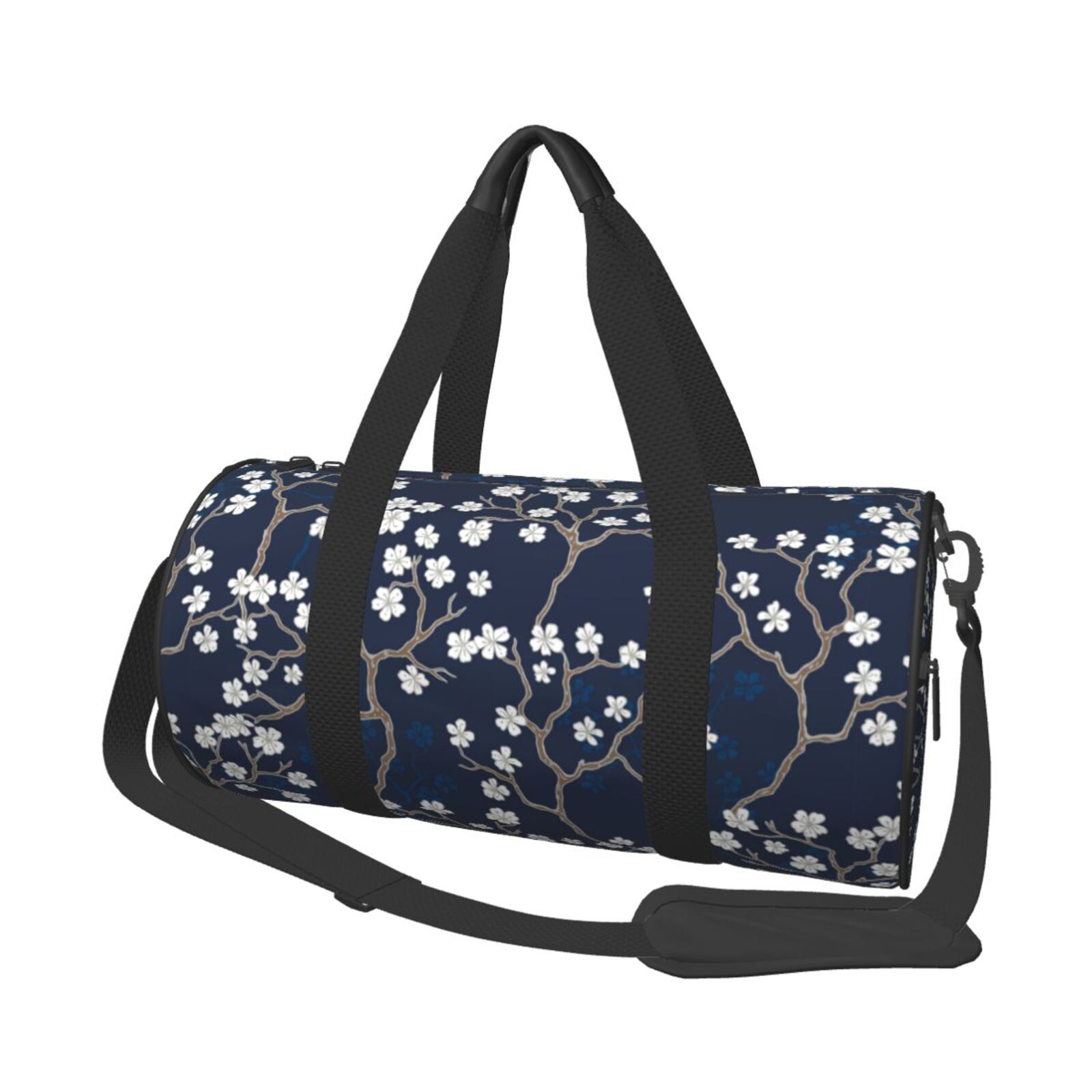 Gaeub Cherry Blossoms on Navy Background Lightweight Travel Cylinder ...
