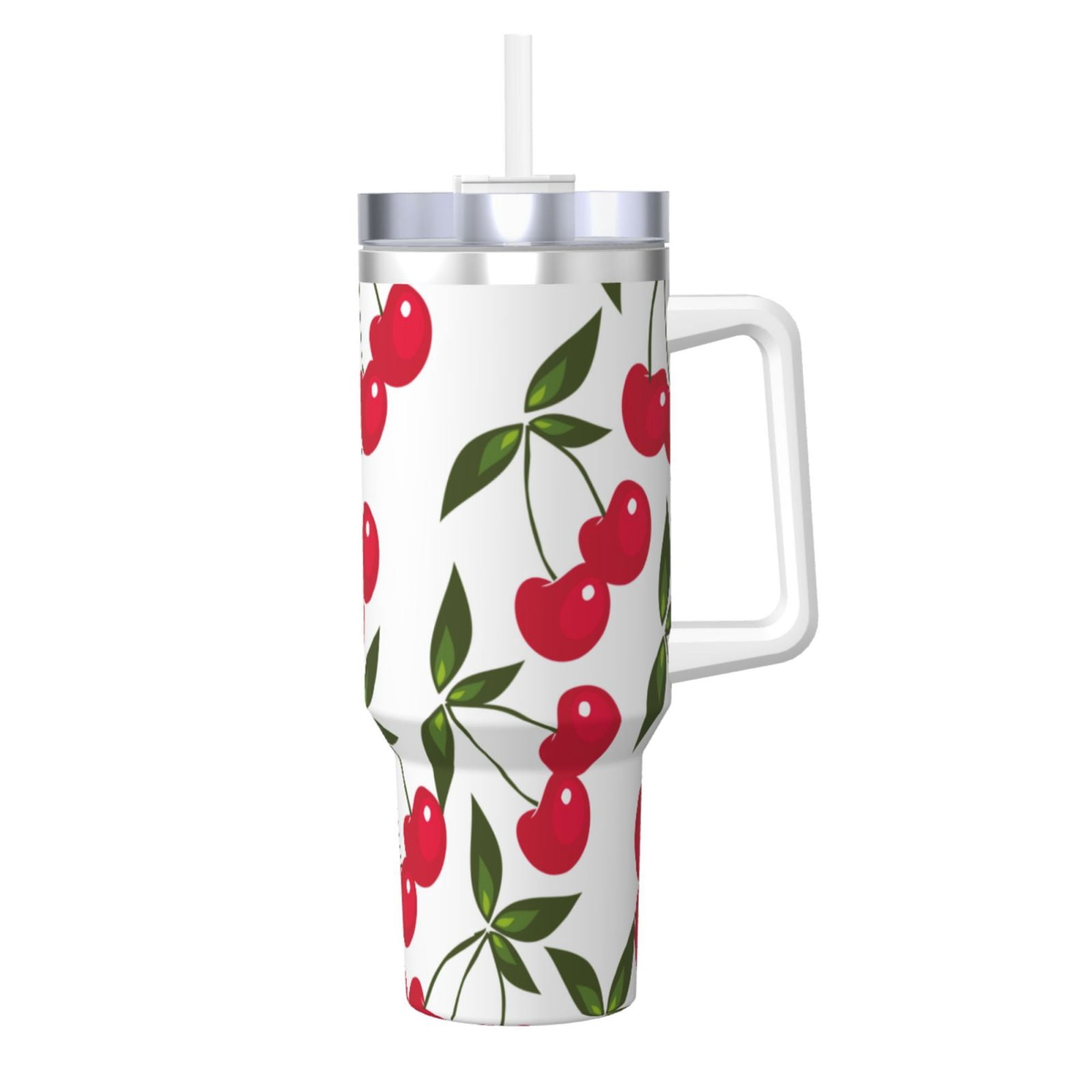 Gaeub Cherry Print Stainless Steel Hot/Cold Coffee Cup,40oz Ice Bully ...