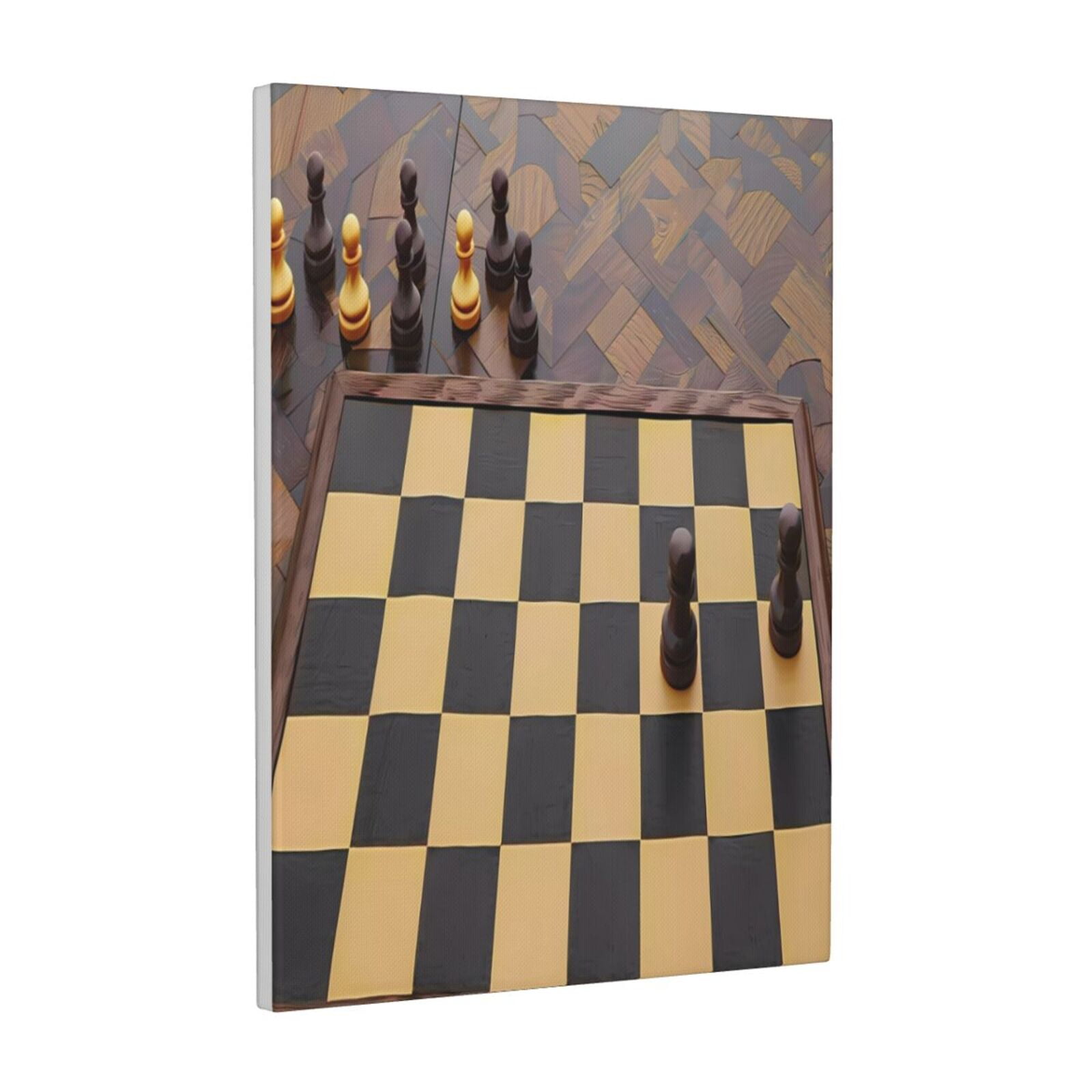 Gaeub Chess Board With Pawns Print Canvas Wall Art for Bathrooms ...