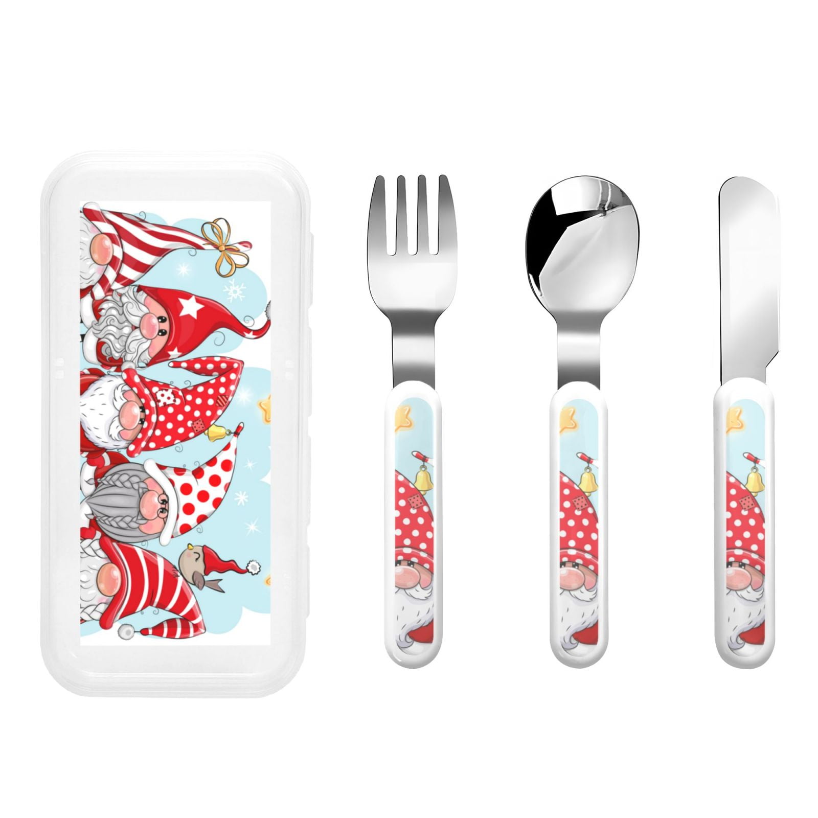Gaeub Christmas Print 3-Piece Children Knife Spoon Fork Set,Stainless ...