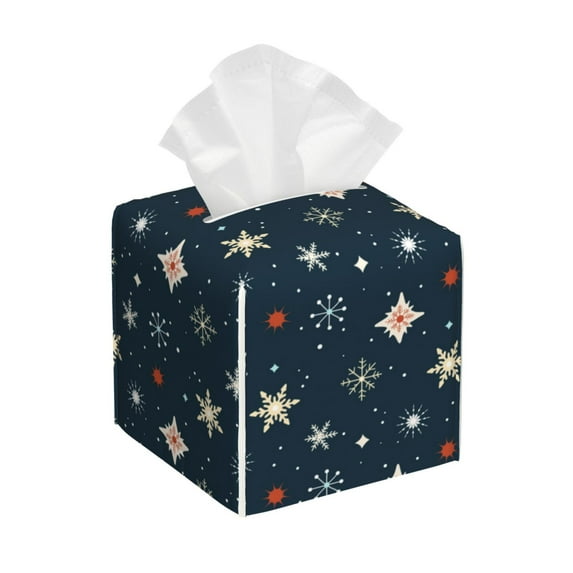 Gaeub Christmas Snowflakes1 Print Leather Tissue Box Cover Square ...