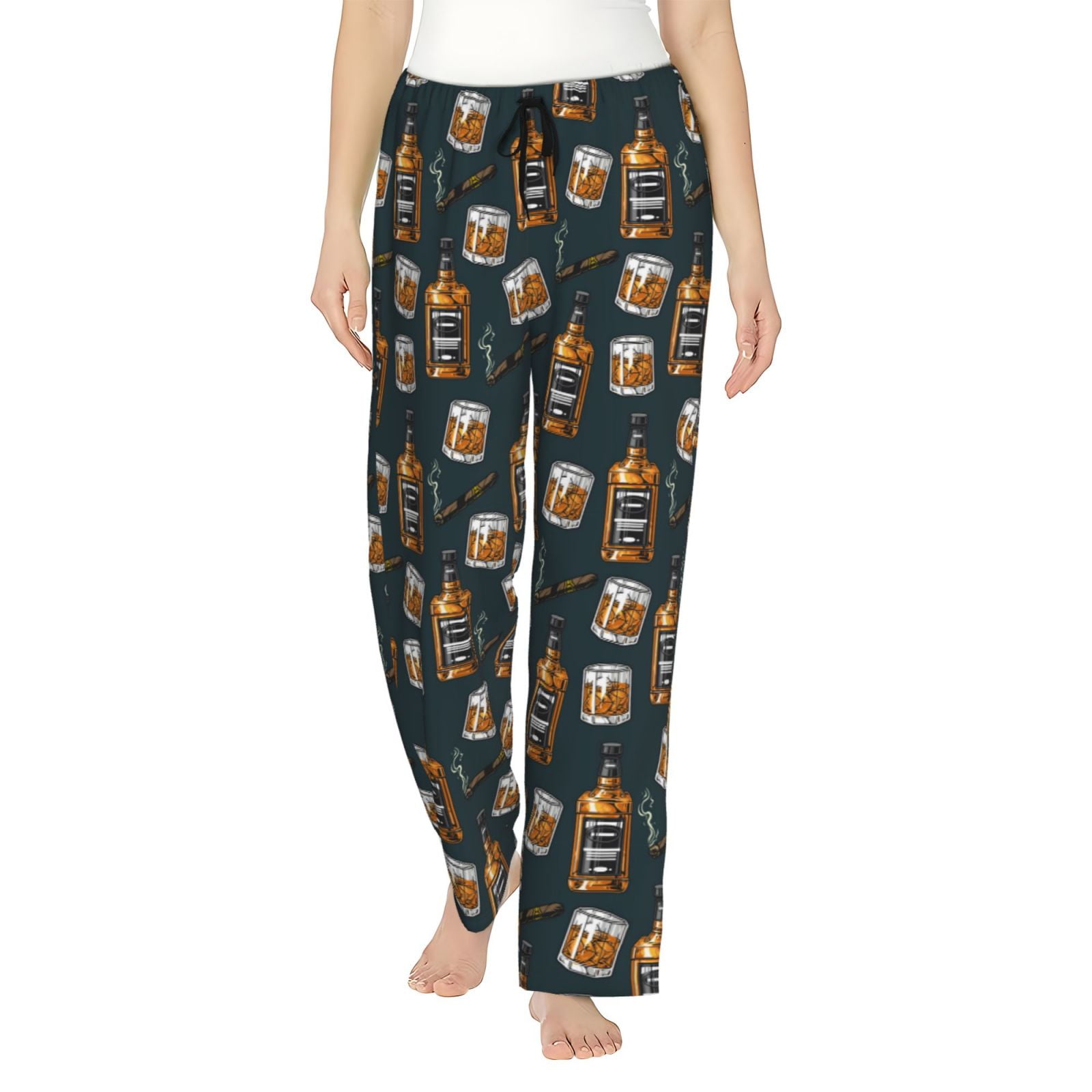 Gaeub Cigar Soft Pajama Pants for Women, Wide Leg Comfy Casual Lounge ...