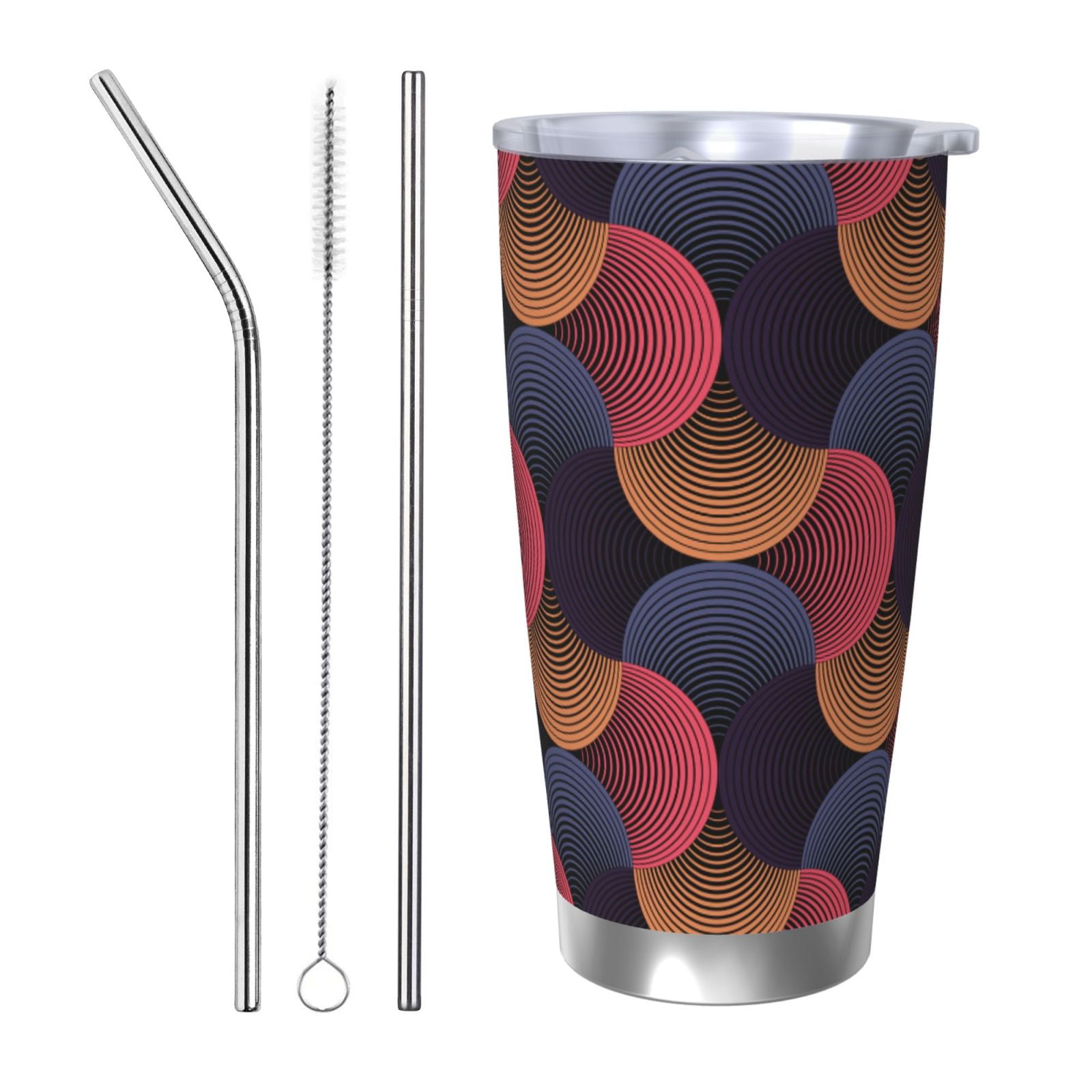 Gaeub Circular Stripes Print 20-Ounce Stainless Steel Car Cup,Tumblers ...