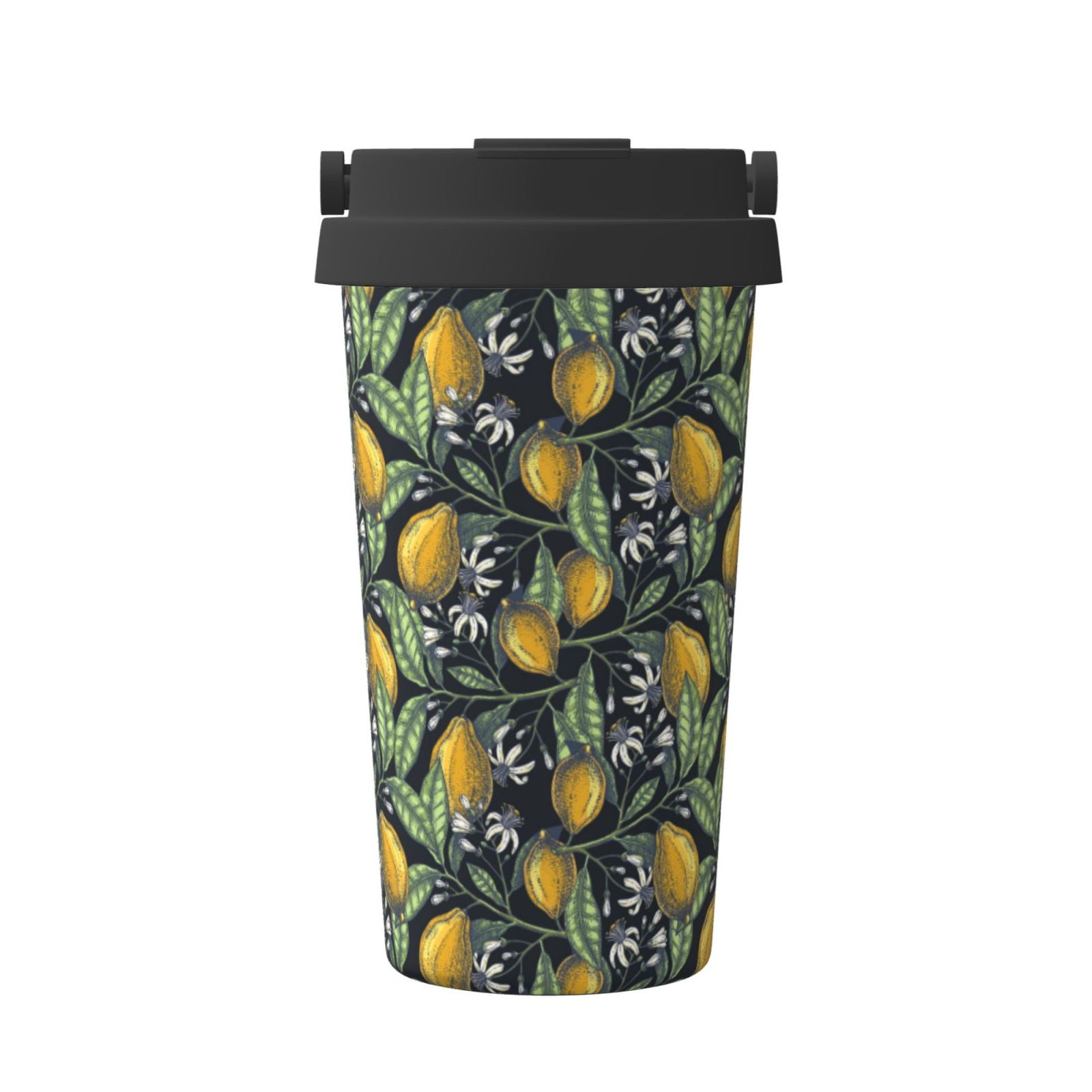 Gaeub Citrus Fruits Elegant Lemons Print Travel Mug, Insulated Coffee ...