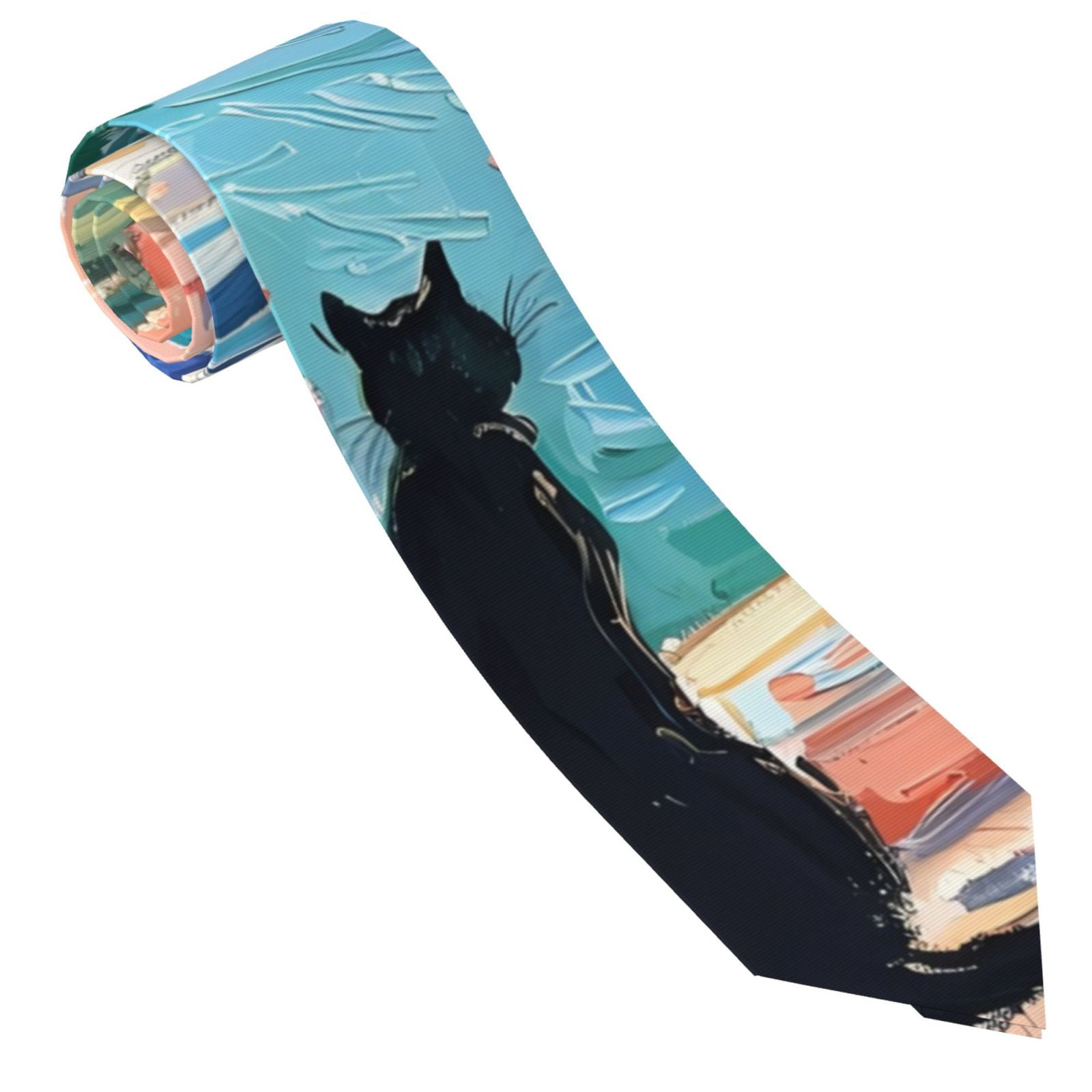 Gaeub Coastal Cat By The Window Men's Classic Woven Jacquard Necktie ...