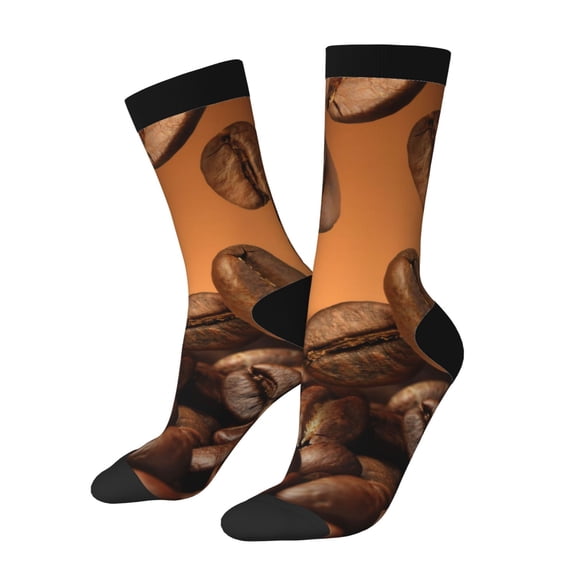 Gaeub Coffee Beans Print Adult Crew Socks,Mid-Calf Socks,Stylish ...