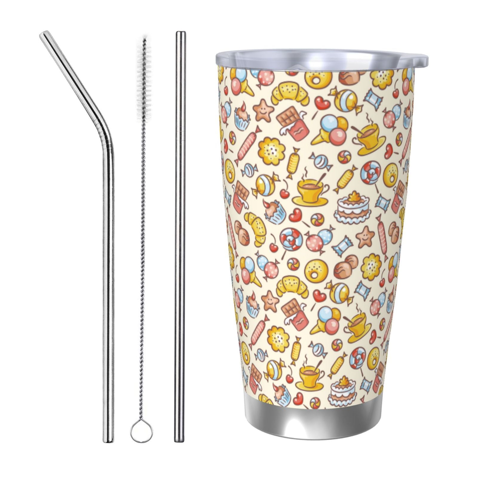 Gaeub Coffee Donuts Print 20-Ounce Stainless Steel Car Cup,Tumblers ...