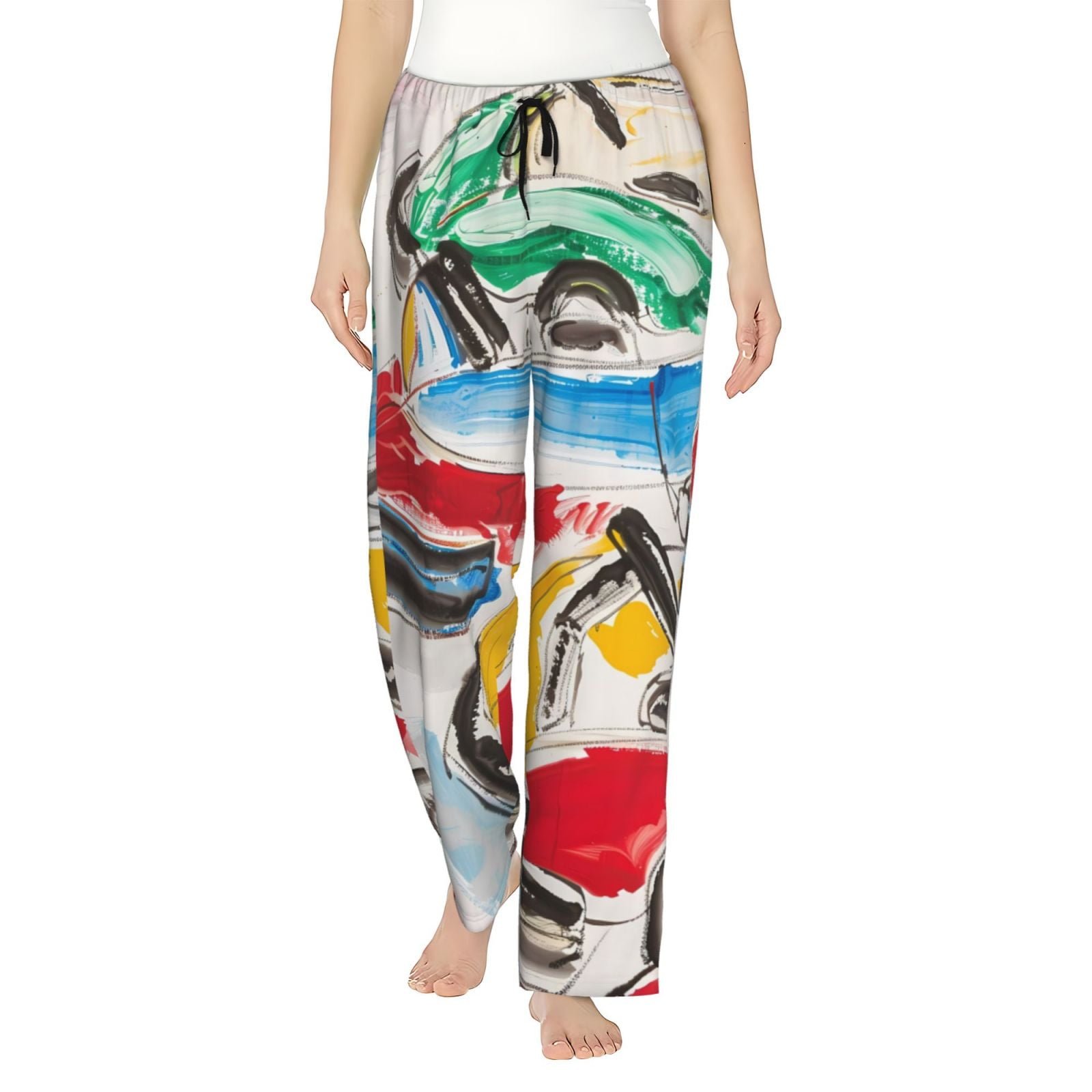 Gaeub Colorful Abstract Bumper Cars Soft Pajama Pants for Women, Wide ...