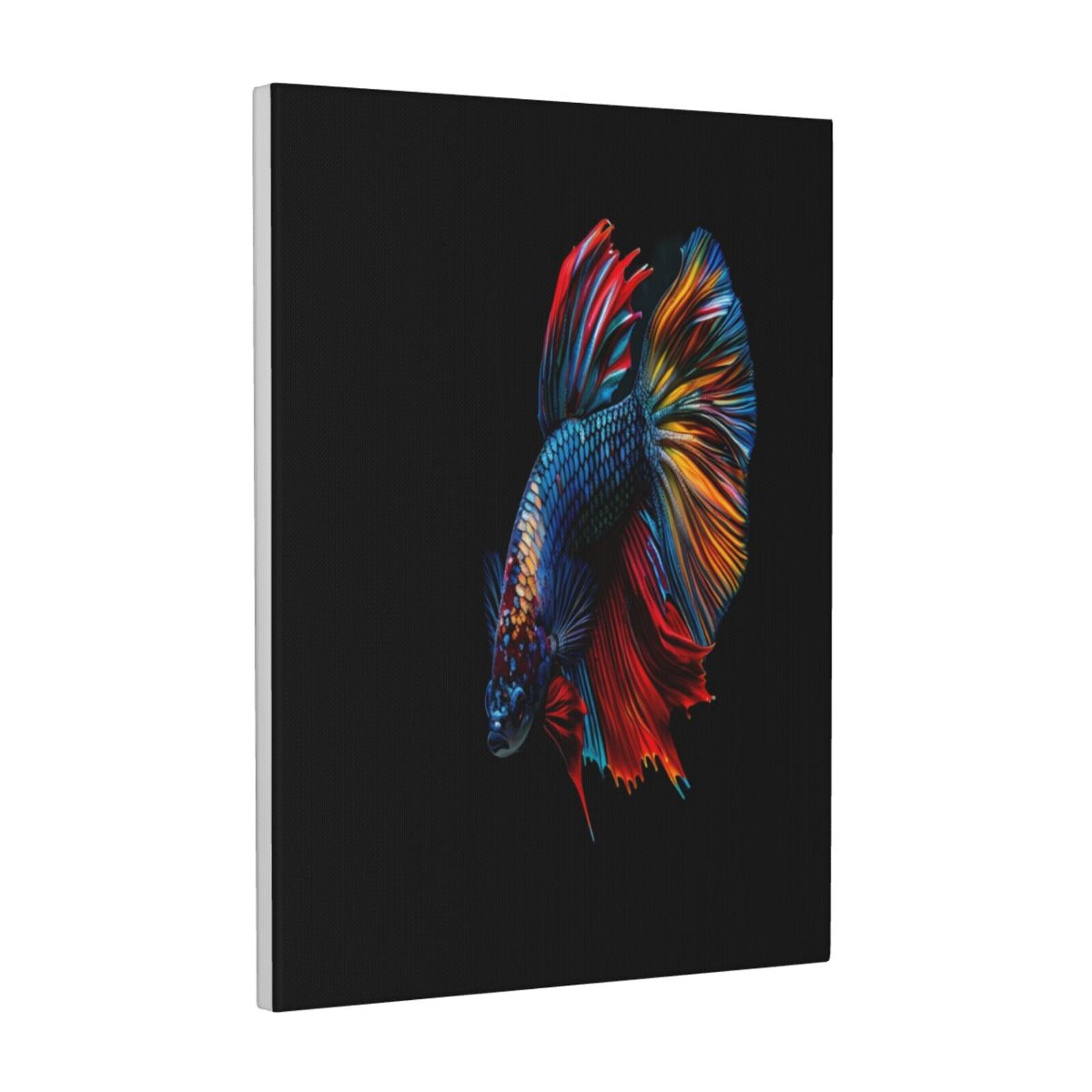 Gaeub Colorful Betta Fish Print Canvas Wall Art for Bathrooms Bedroom ...