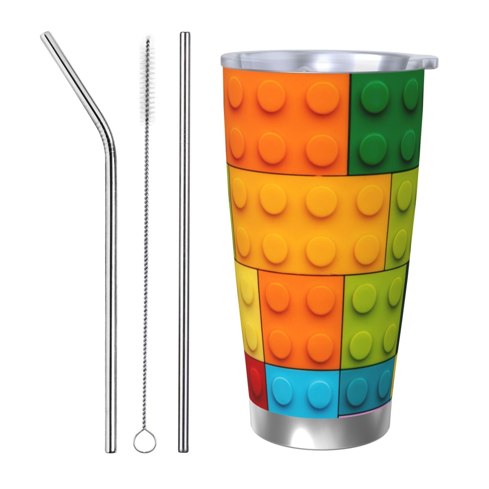 Gaeub Colorful Building Blocks Print 20-Ounce Stainless Steel Car Cup ...
