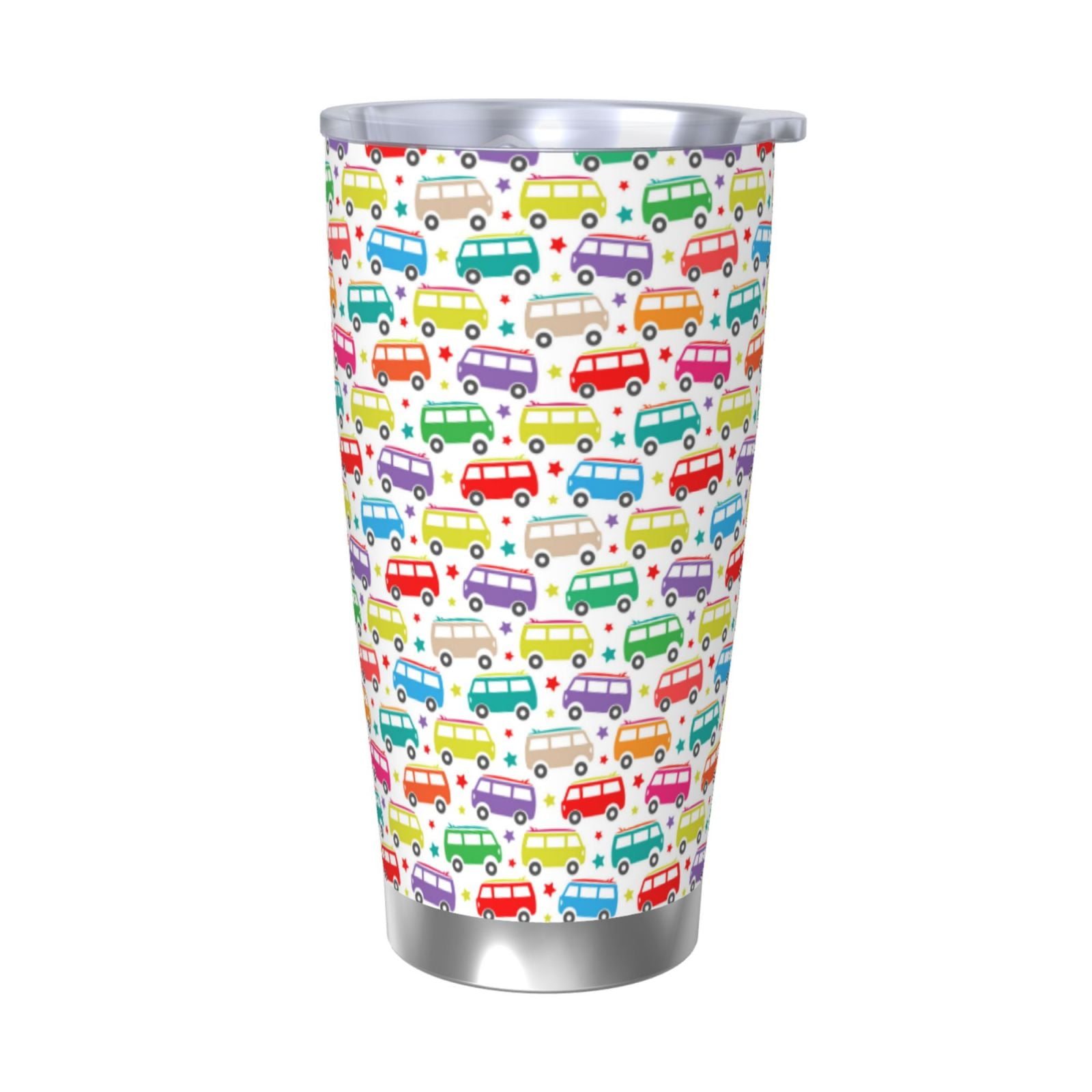 Gaeub Colorful Bus Print 20-Ounce Stainless Steel Car Cup,Tumblers Cups ...