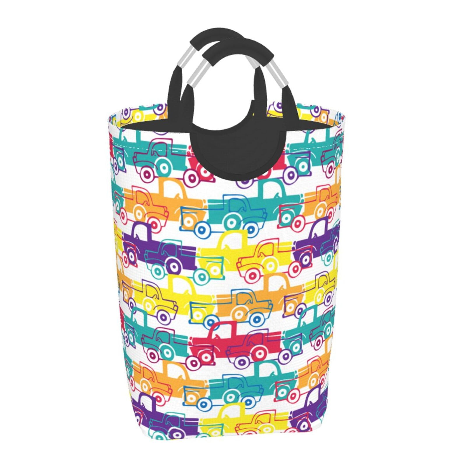 Gaeub Colorful Car Print 50L Large Laundry Hampers with Handles ...