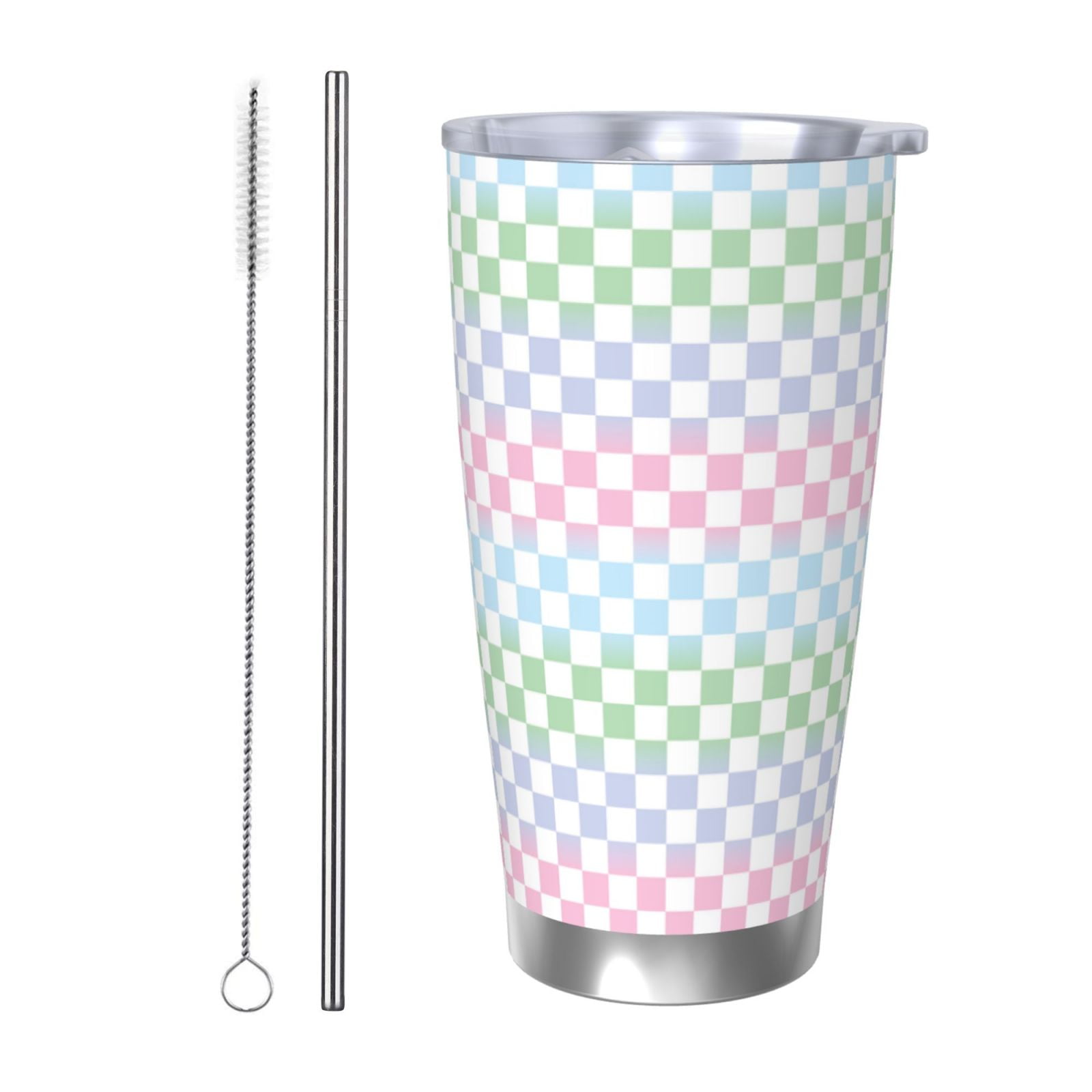 Gaeub Colorful Checkerboard Print 20-Ounce Stainless Steel Car Cup ...