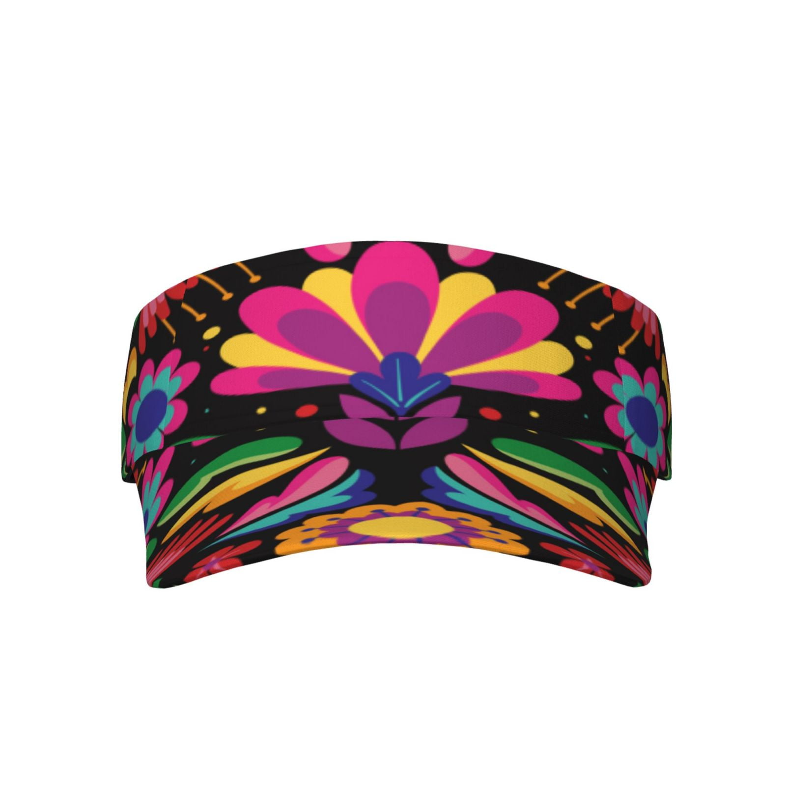 Gaeub Colorful Floral Embroidery Mexican Sun Visor Hats with Empty Top ...