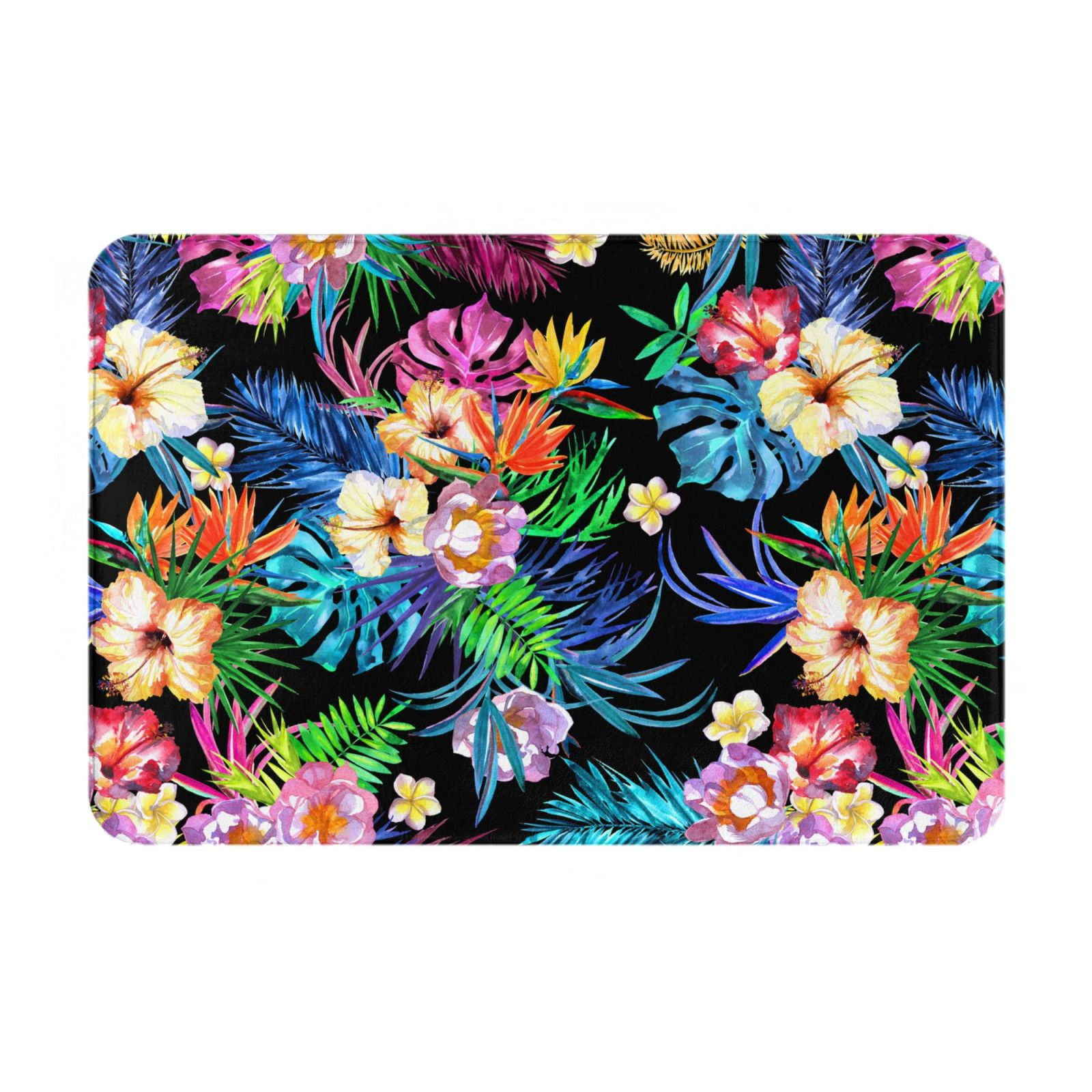 Gaeub Colorful Flowers Print Door Mat with Heavy Duty Backing,Welcome ...
