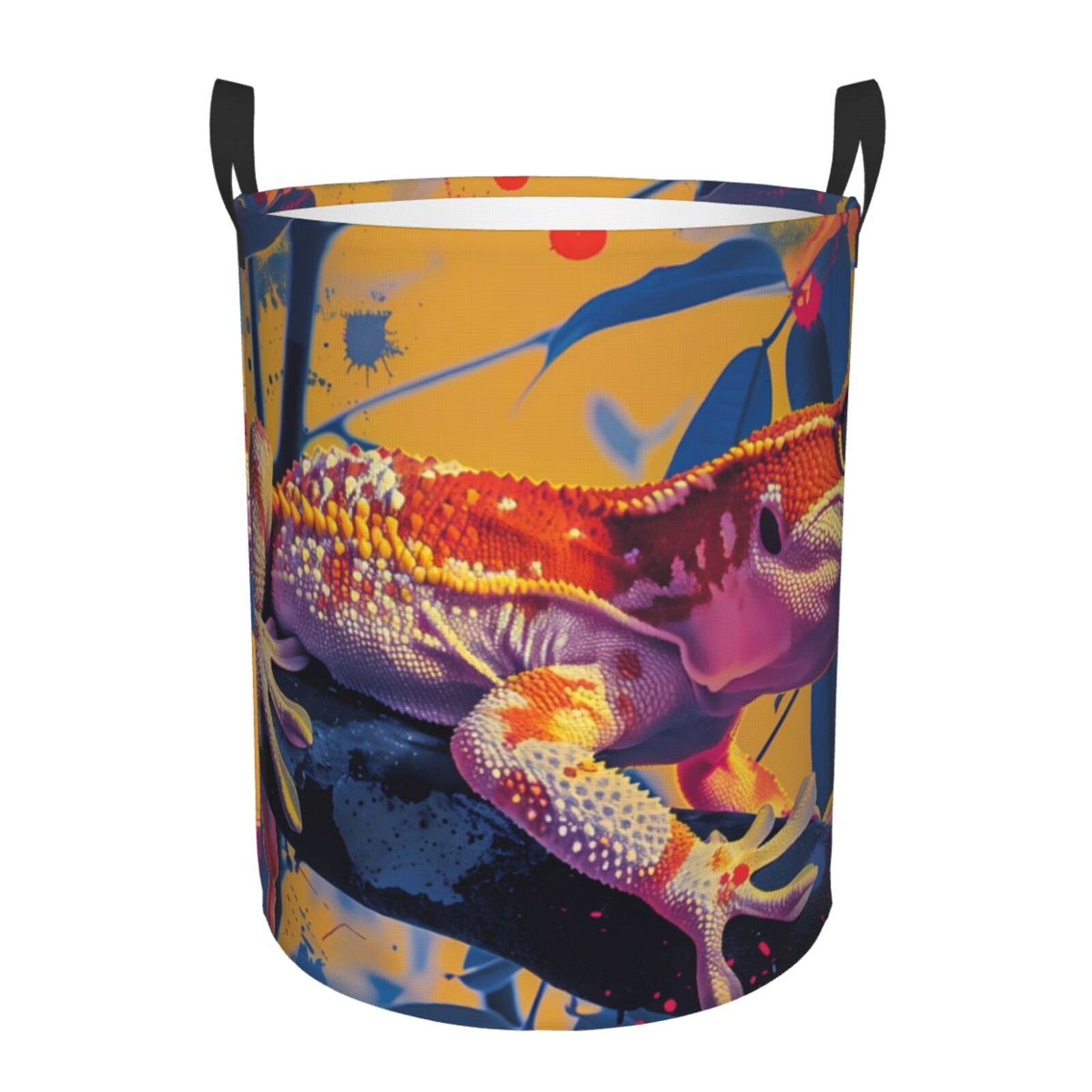Gaeub Colorful Gecko Jungle Art Dirty Clothes Storage Basket, Toy ...