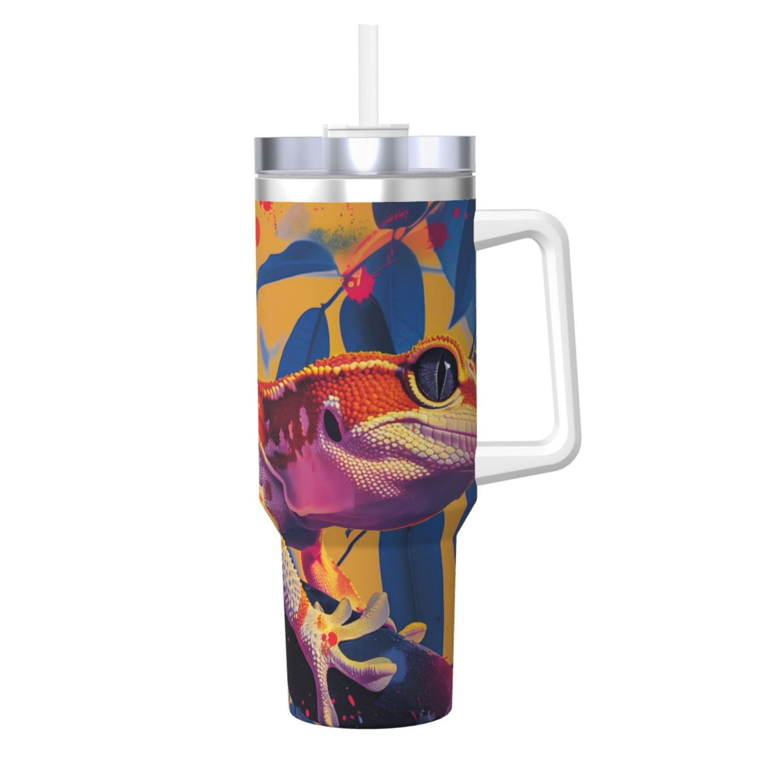 Gaeub Colorful Gecko Jungle Art Print Stainless Steel Hot/Cold Coffee ...