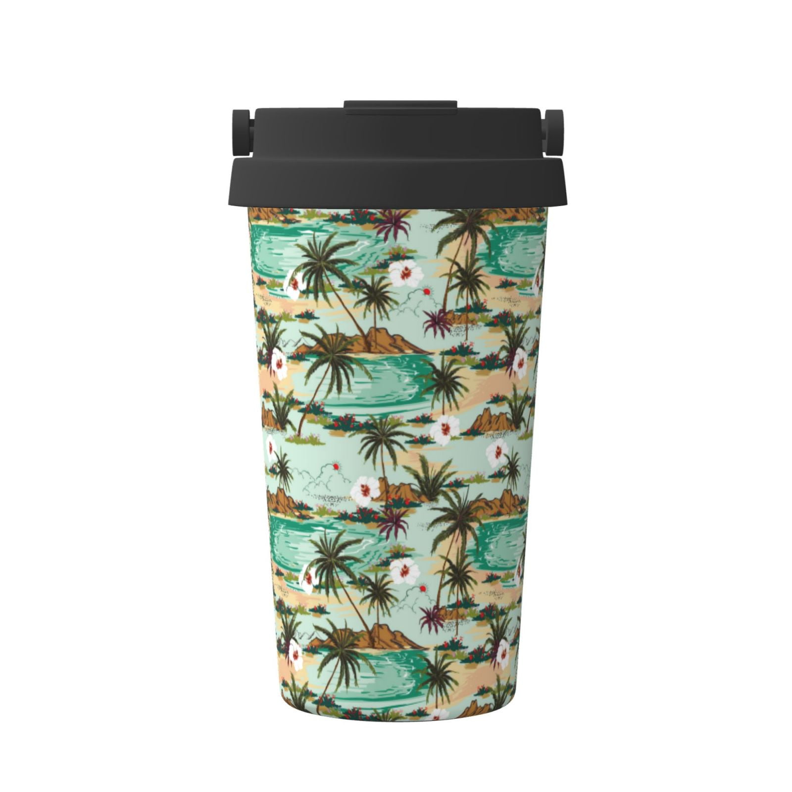 Gaeub Colorful Hawaii Palms Print Travel Mug, Insulated Coffee Mug with Leakproof Lid, Travel ...