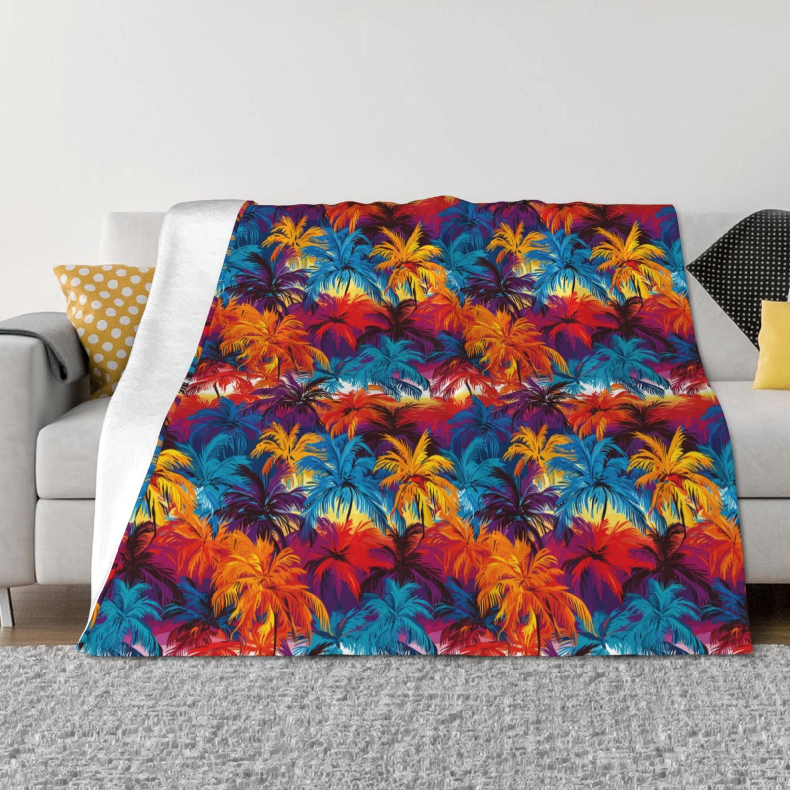 Gaeub Colorful Hawaii Palms Printed Flannel Throw Blanket,Plush Throw ...