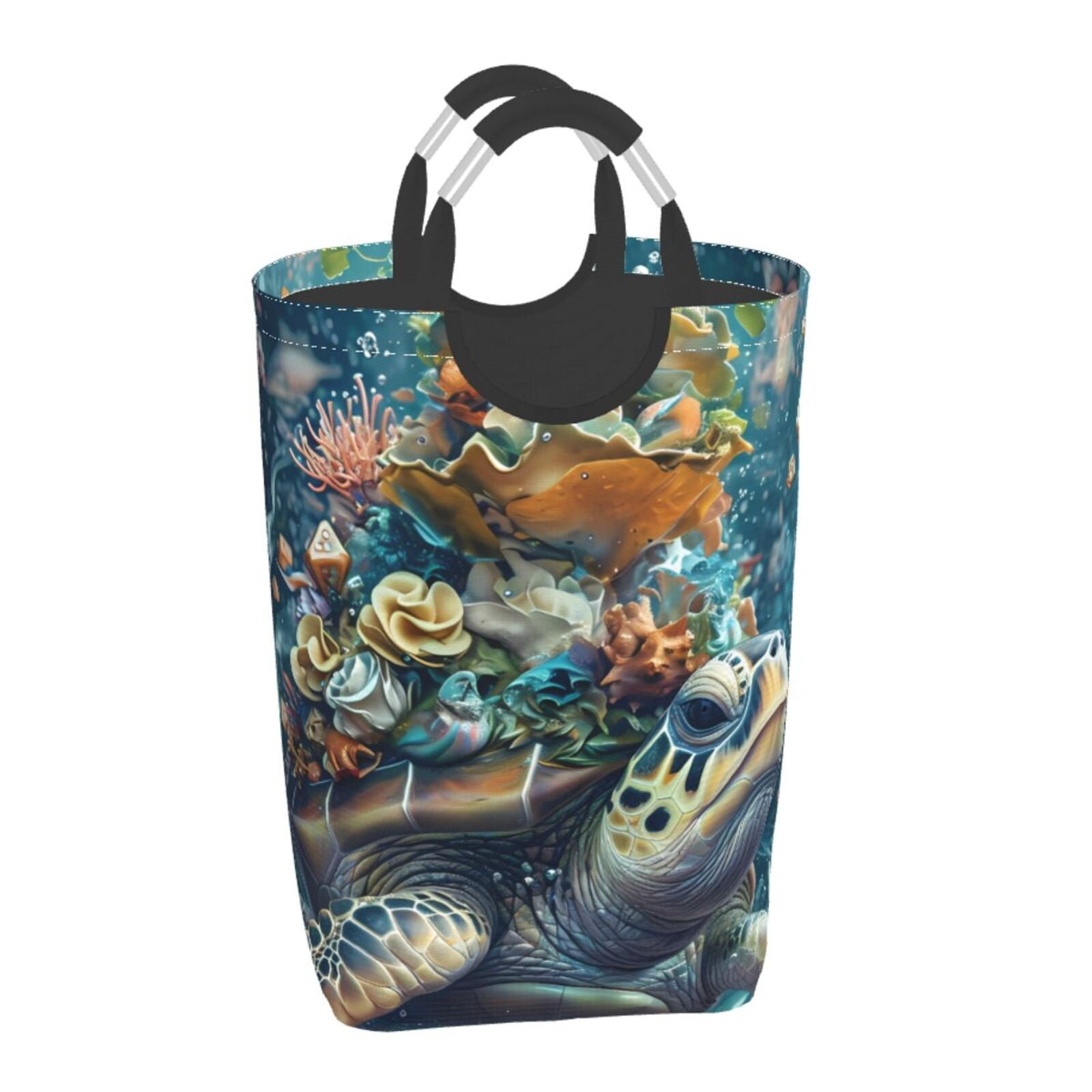 Gaeub Colorful Plant Turtle Print 50L Large Laundry Hampers with ...