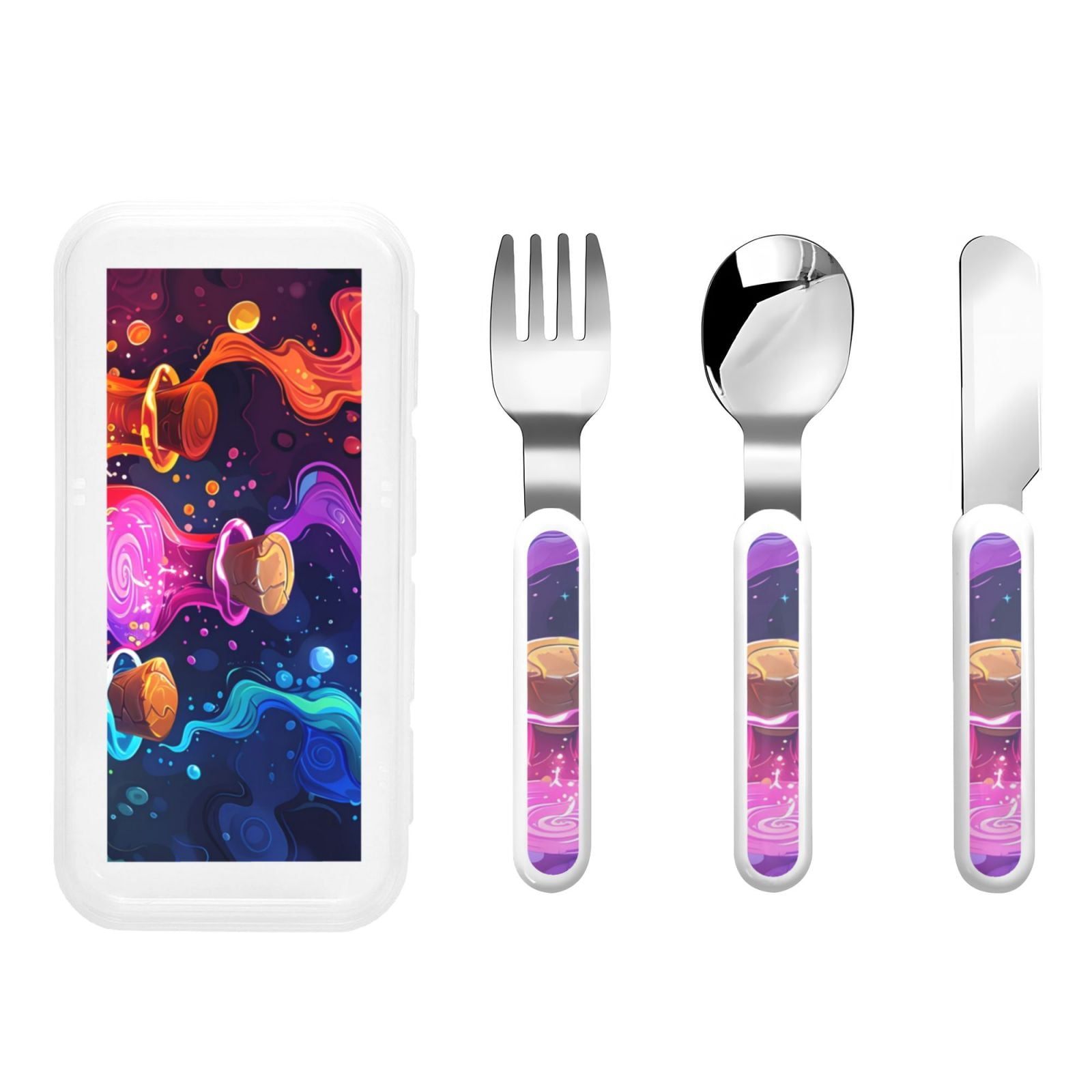 Gaeub Colorful Potion Bottles Magic Print 3-Piece Children Knife Spoon ...