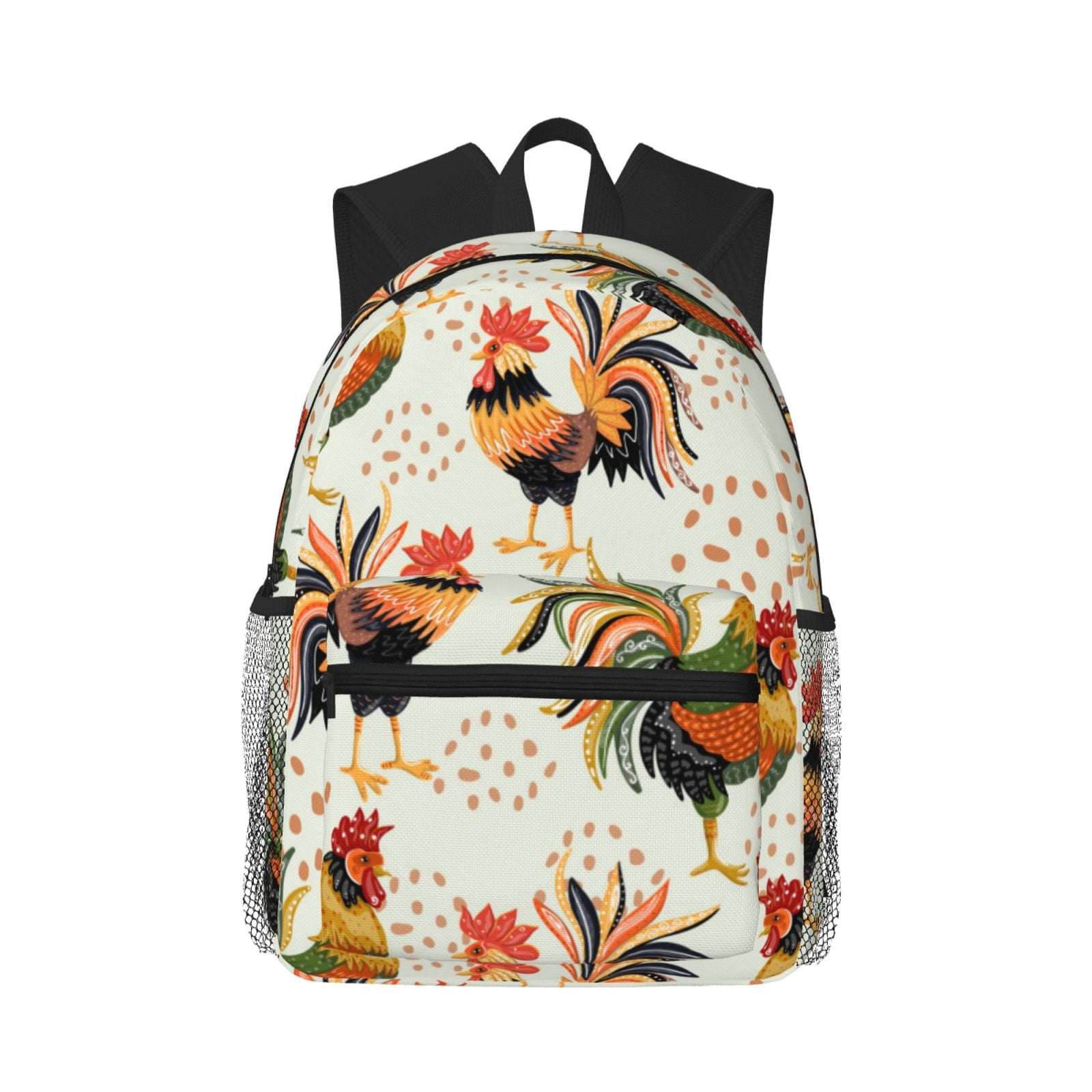 Gaeub Colorful Roosters School Backpack Waterproof Bookbag for Men ...