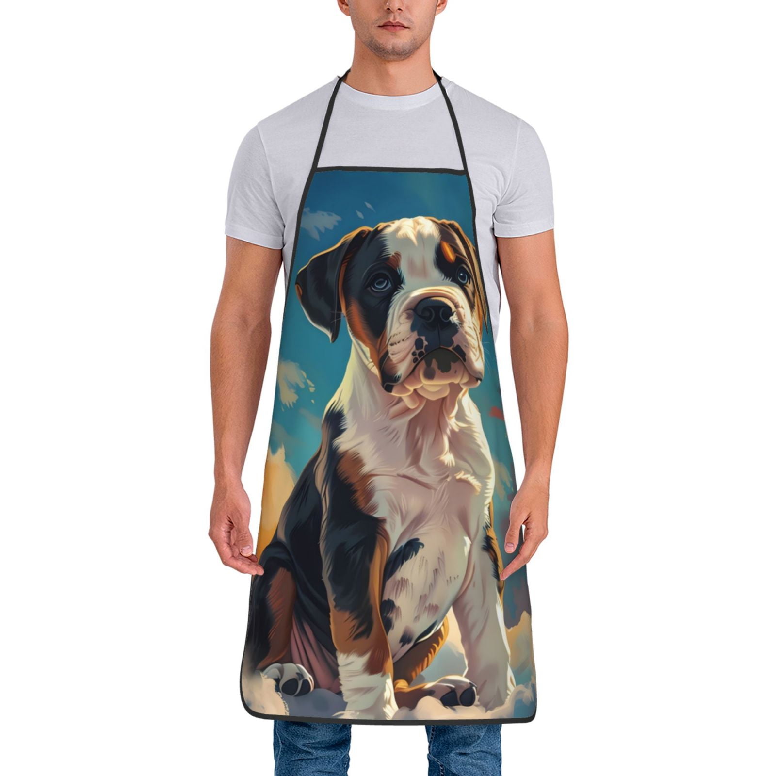 Gaeub Colorful Sky Puppy Print Apron for Men and Women,Waterproof Apron ...