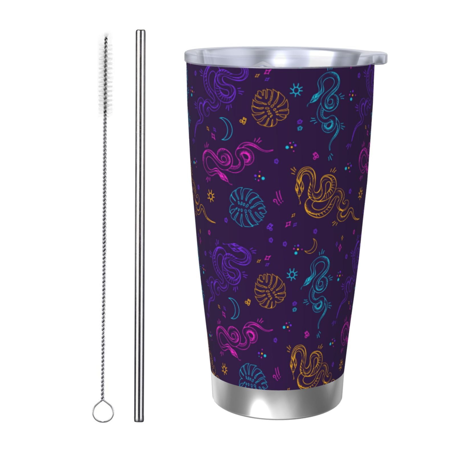 Gaeub Colorful Snake Print 20-Ounce Stainless Steel Car Cup,Tumblers ...